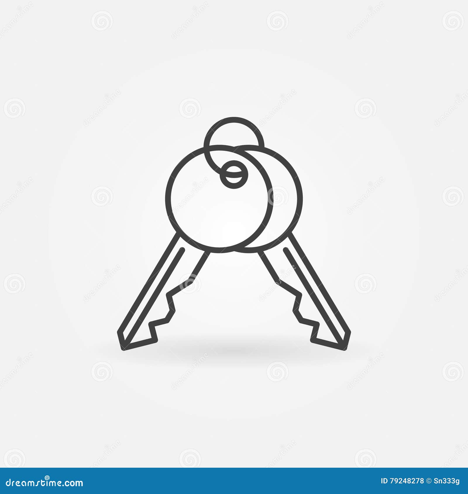 Door keys icon stock vector. Illustration of open, keyring - 79248278