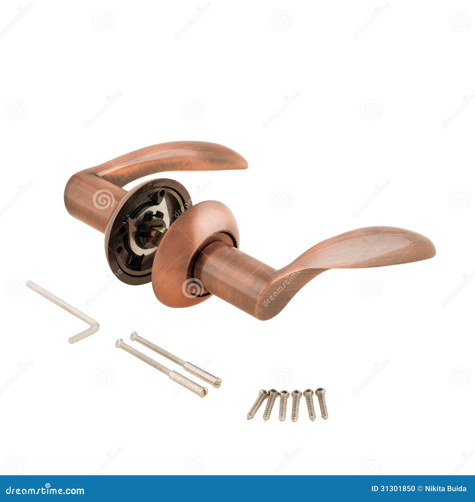 Door Knob Assembly on White Background Stock Photo - Image of circle ...