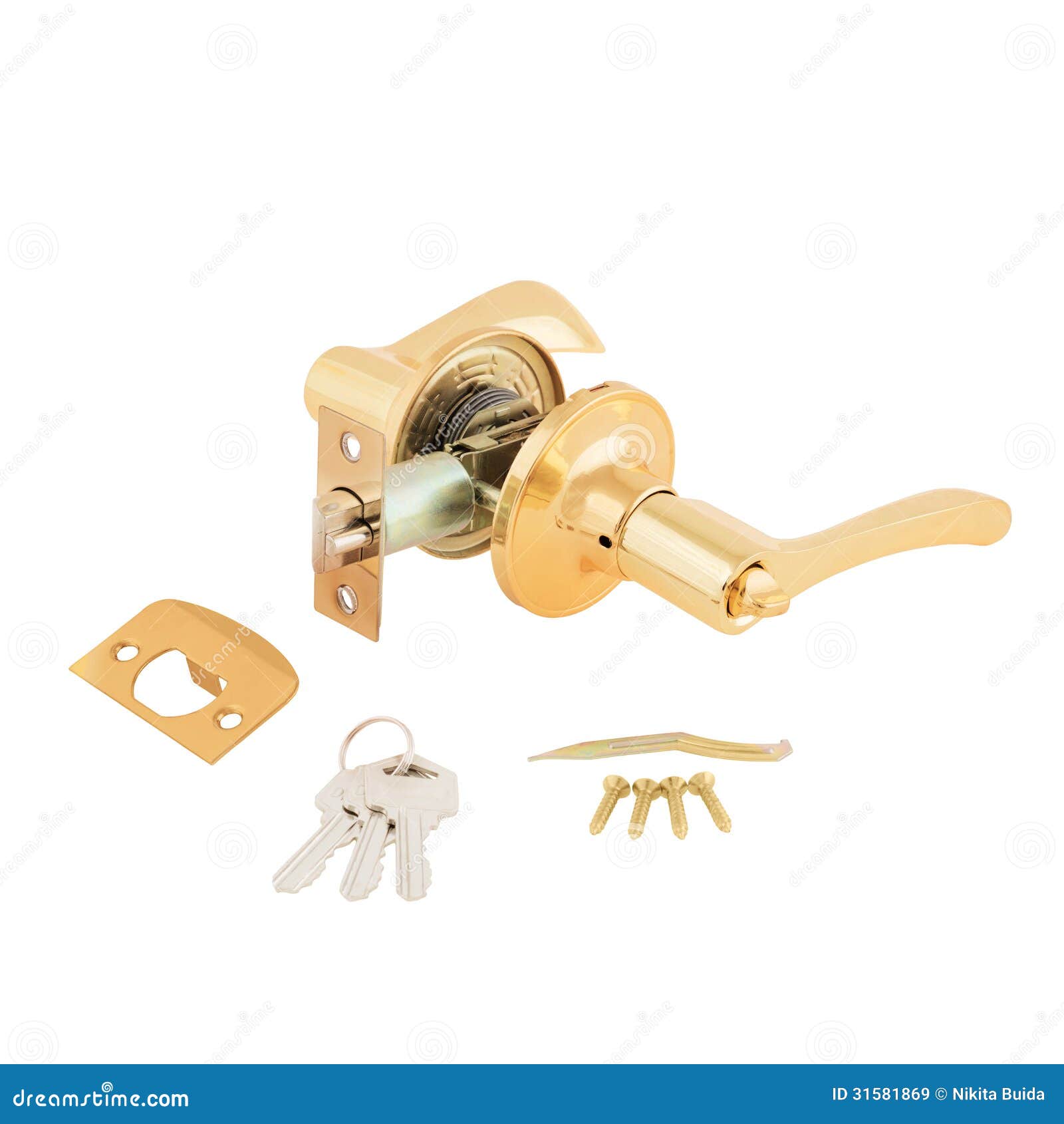 Door Knob Assembly on White Background Stock Image - Image of ...