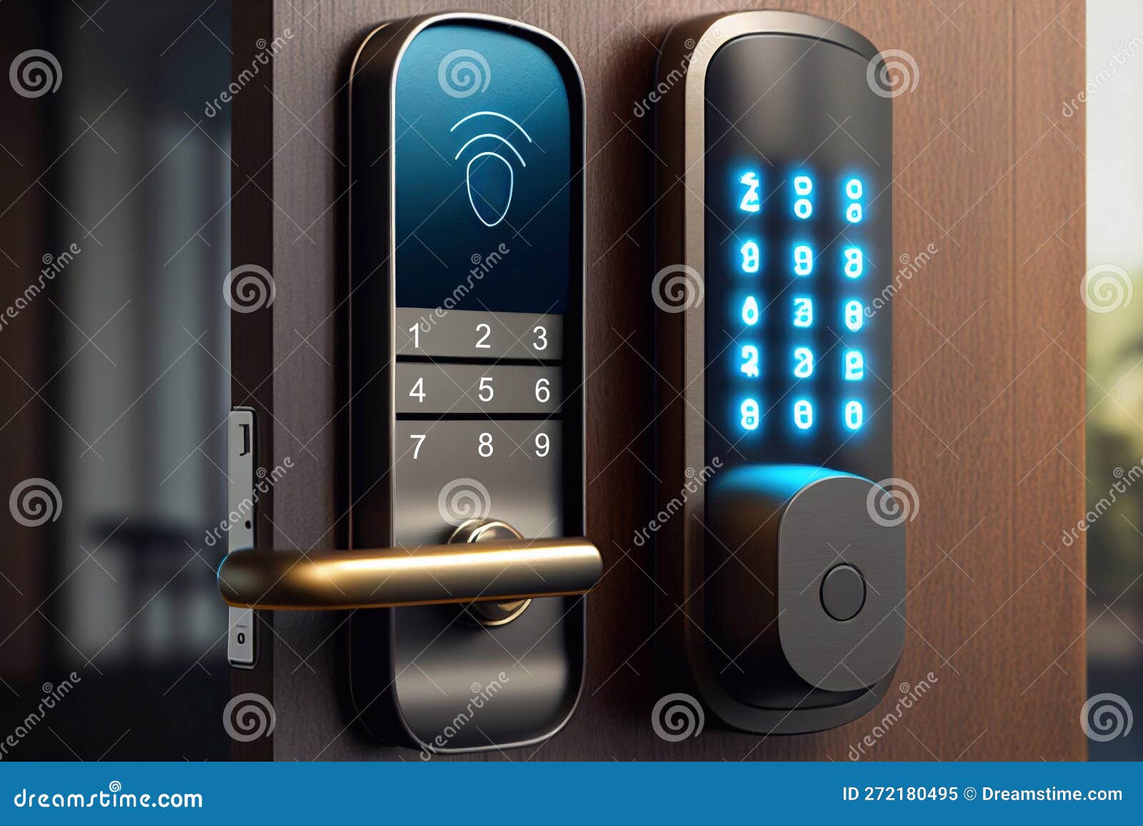 Door Knobs Handles Realistic Composition with Finger Touching Digital ...