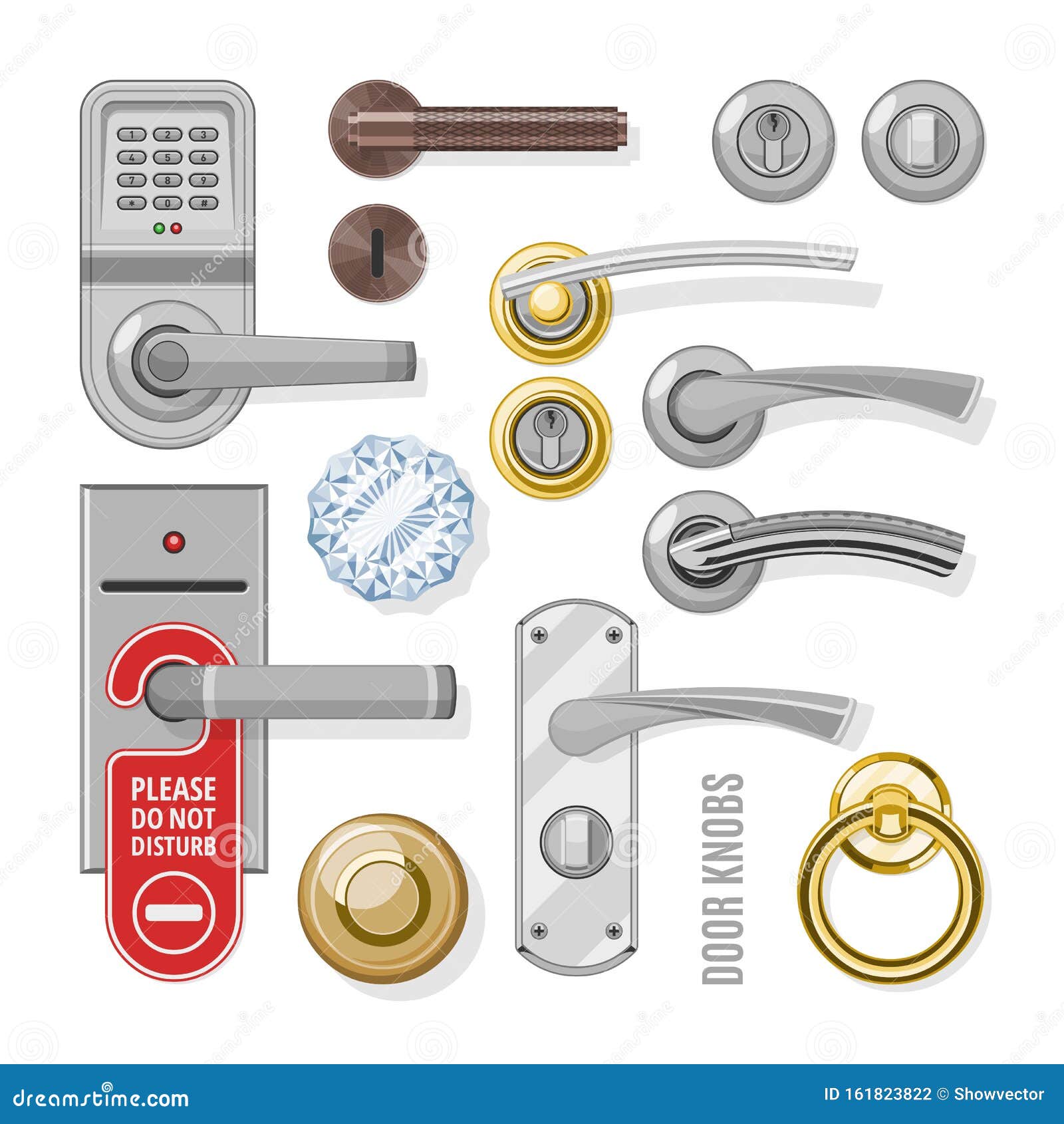 Door Knobs Vector Doorknob Handle To Lock Doors at Home and Metal Door ...