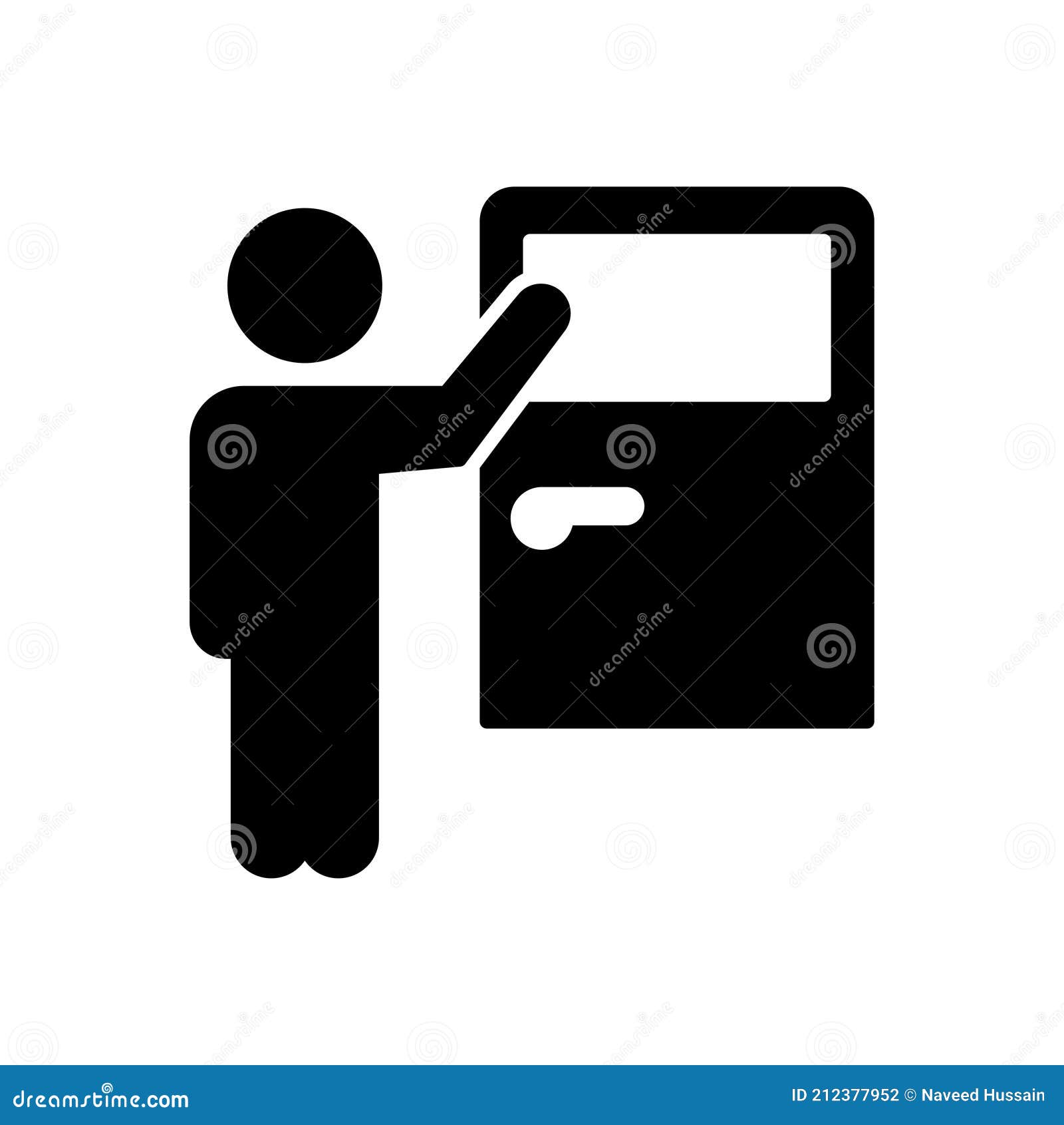 Door knock stock vector. Illustration of entrance, angry - 212377952