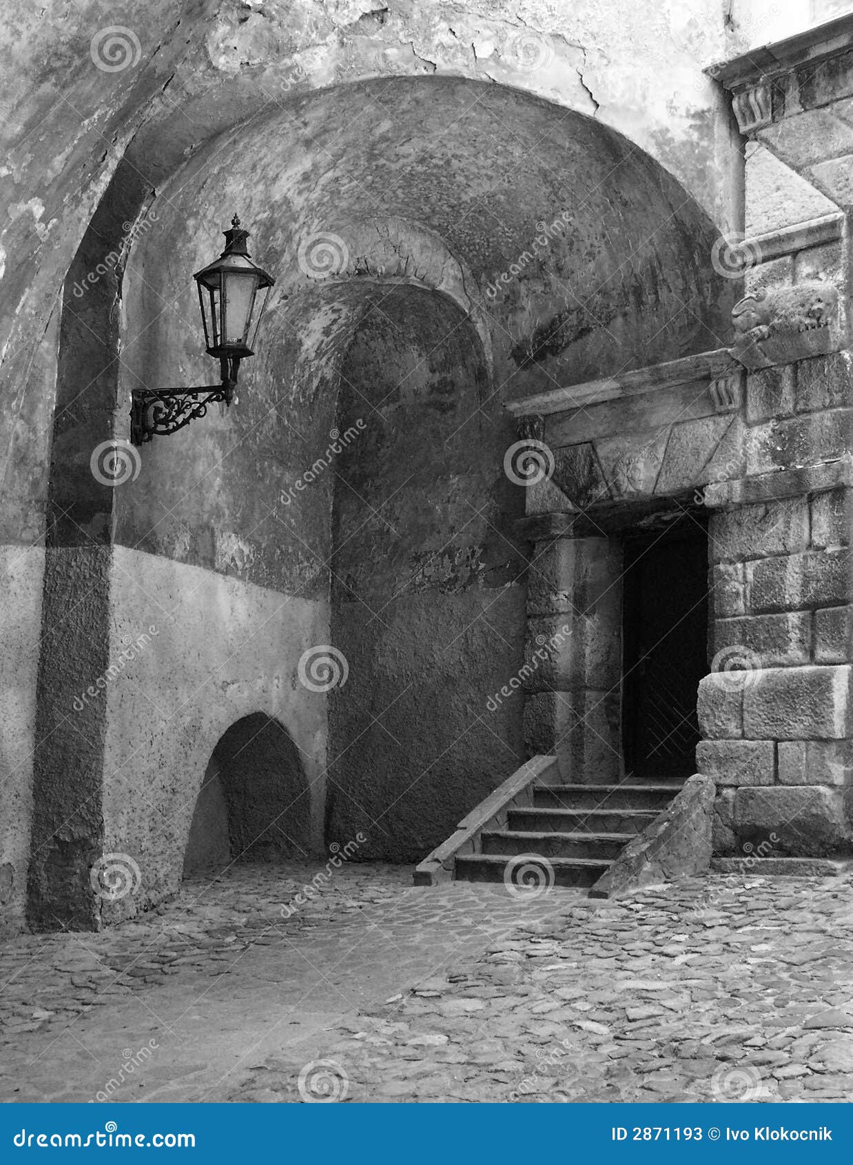 Door with lantern stock image. Image of steps, arch, lantern - 2871193