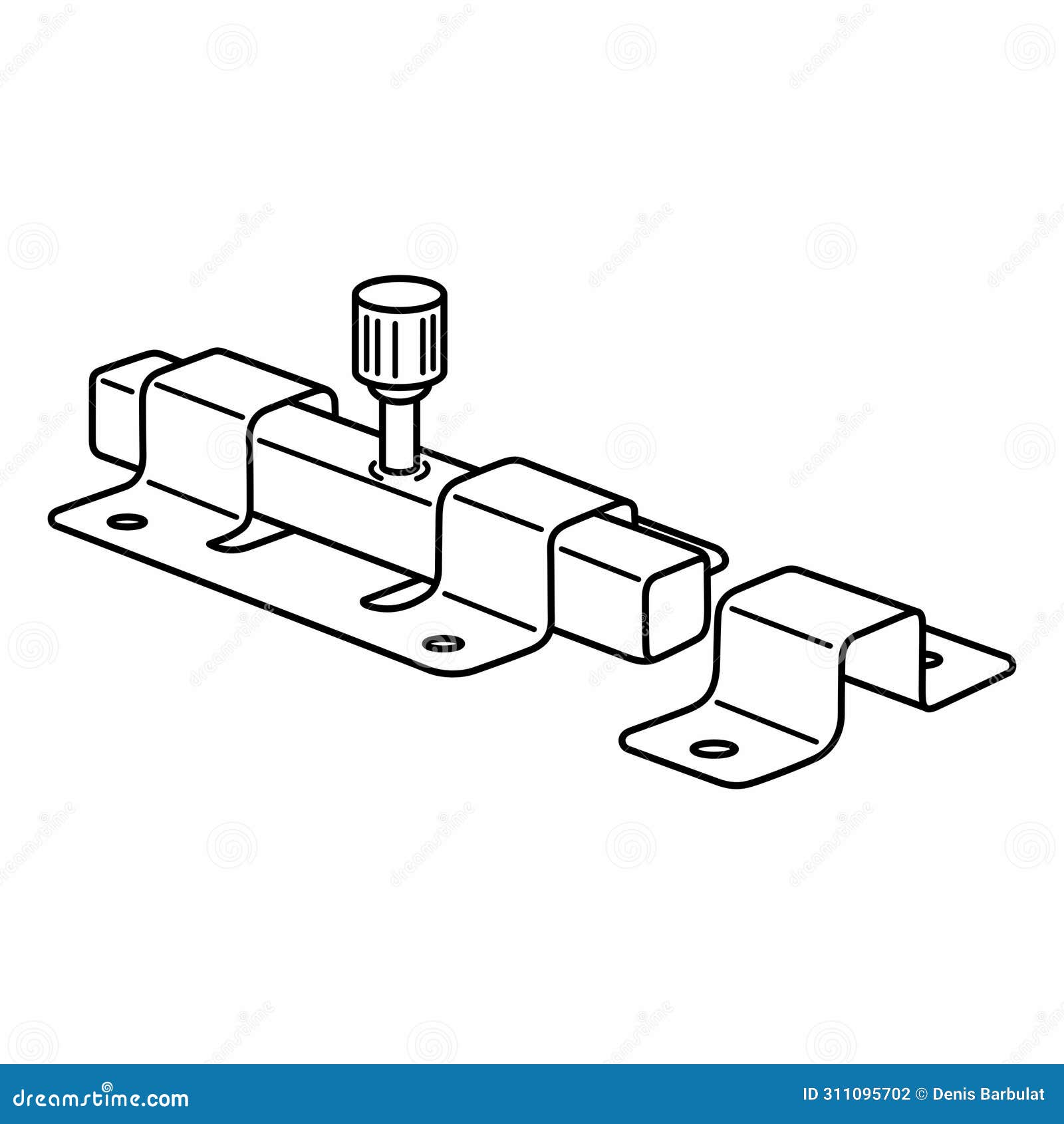 Door Latch Device Outline Vector Stock Vector - Illustration of padlock ...