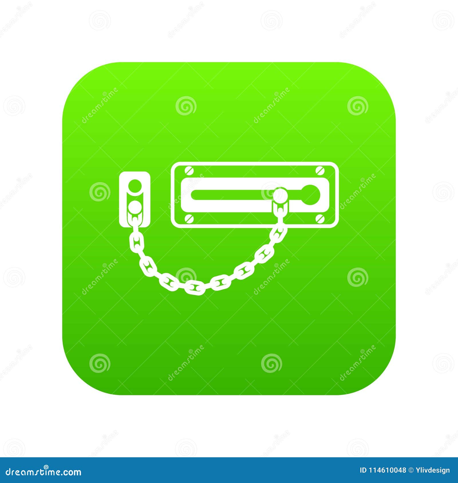 Door Latch, Sliding Lock With Dead Bolt In Flat Style. Vector ...