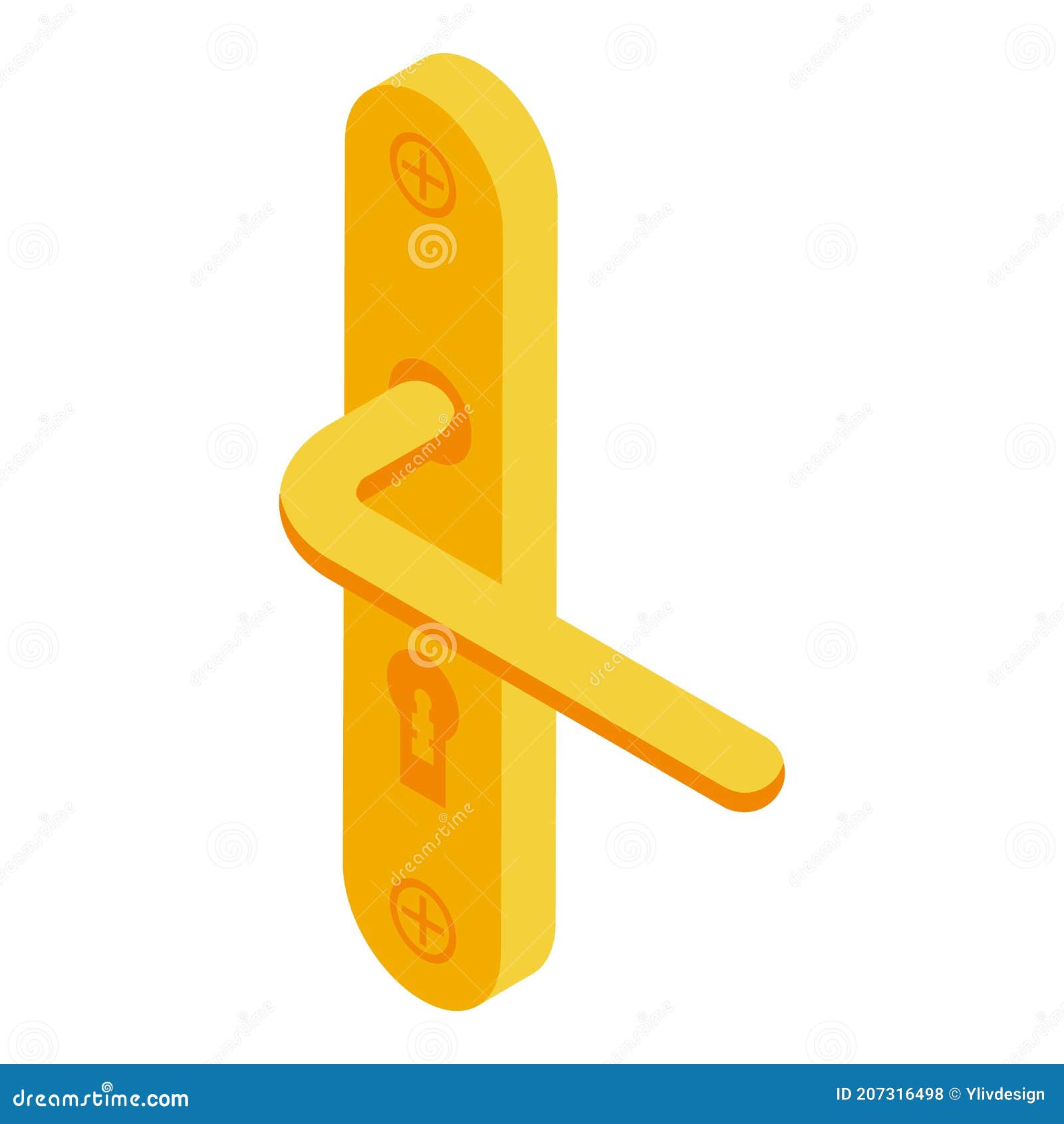 Door Latch Icon, Isometric Style Stock Illustration - Illustration of ...