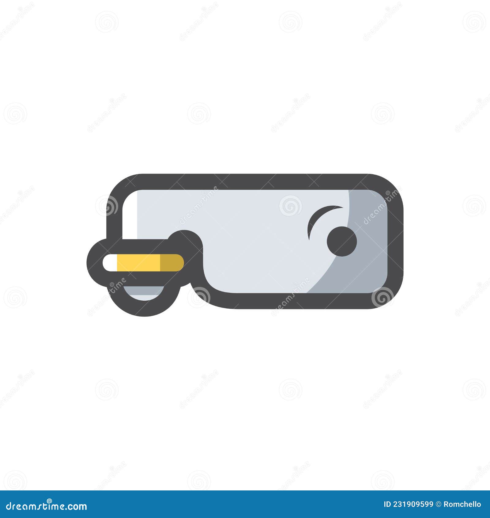 Door Latch, Sliding Lock With Dead Bolt In Flat Style. Vector ...