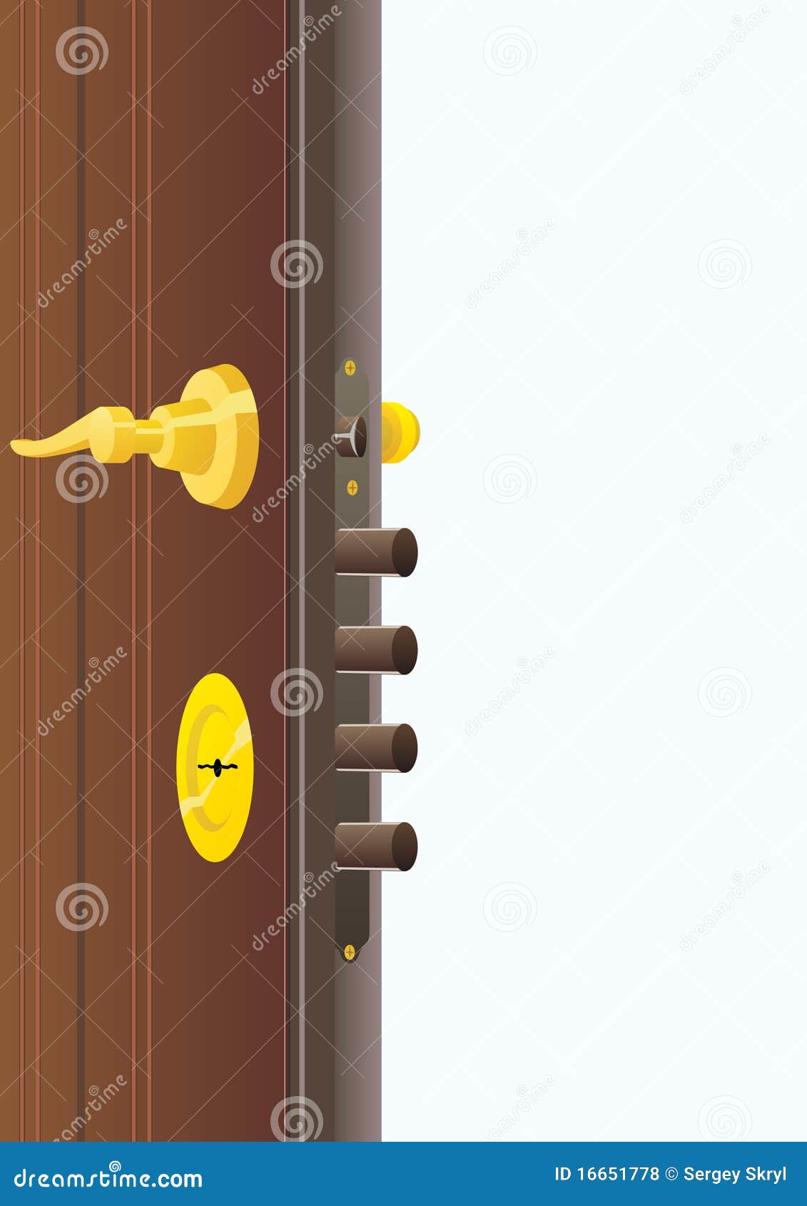 Door lock stock vector. Illustration of escutcheon, gray - 16651778