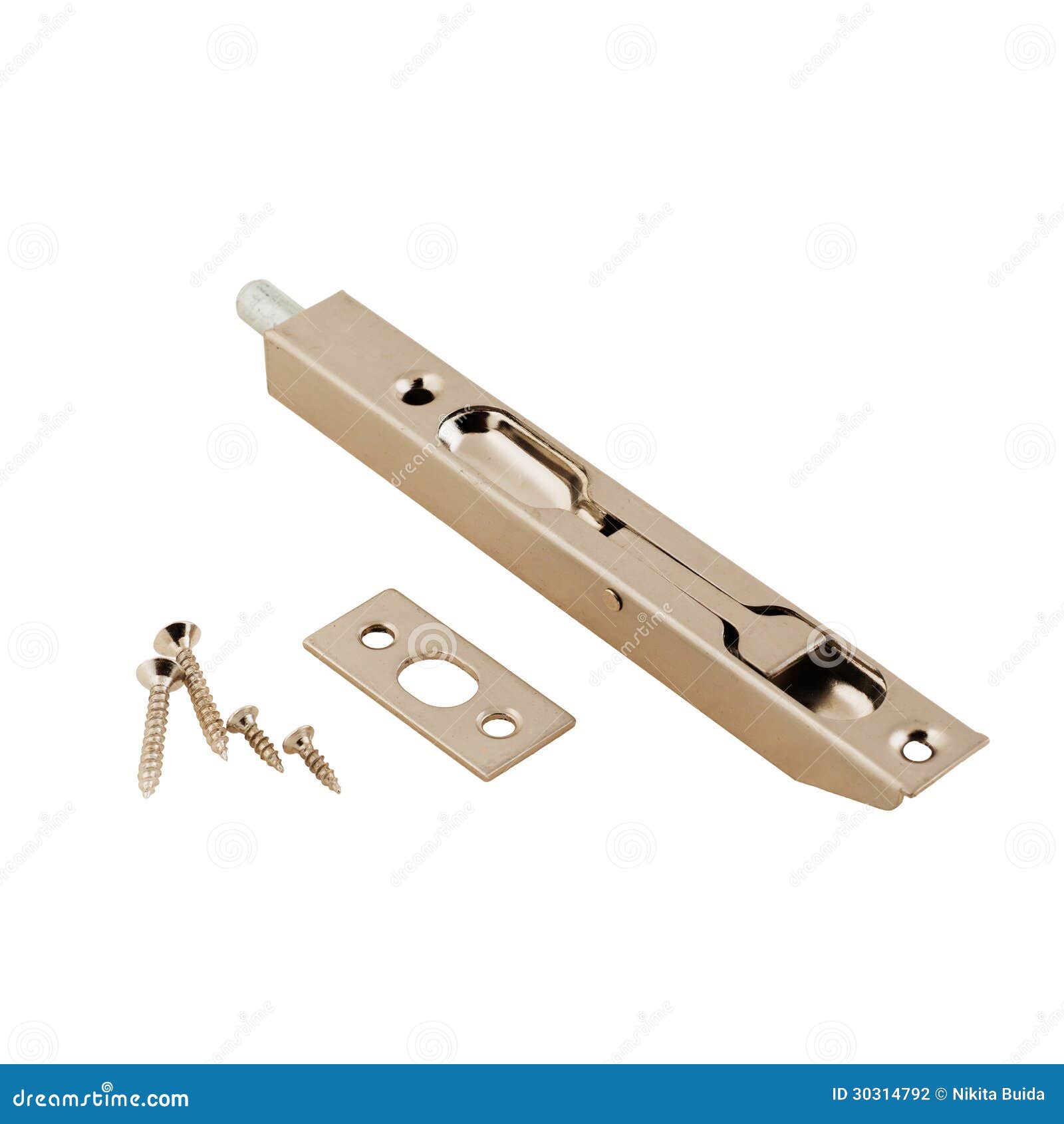 Door Lock Assembly on White Background Stock Photo - Image of metal ...