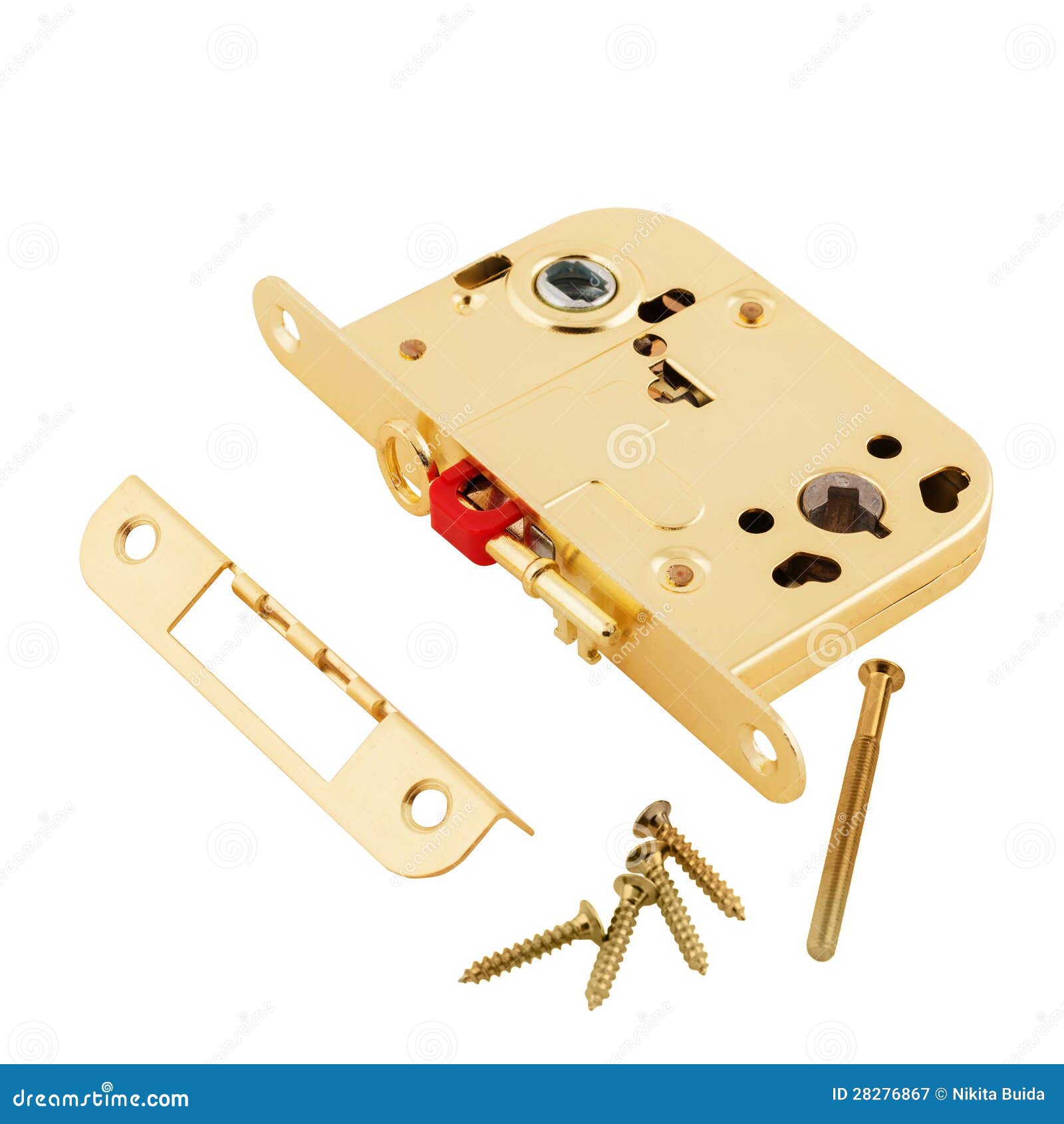 Door Lock Assembly on White Background Stock Image - Image of privacy ...