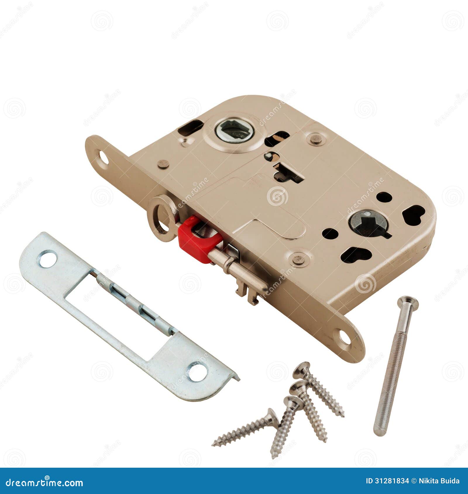 Door Lock Assembly on White Background Stock Photo - Image of privacy ...