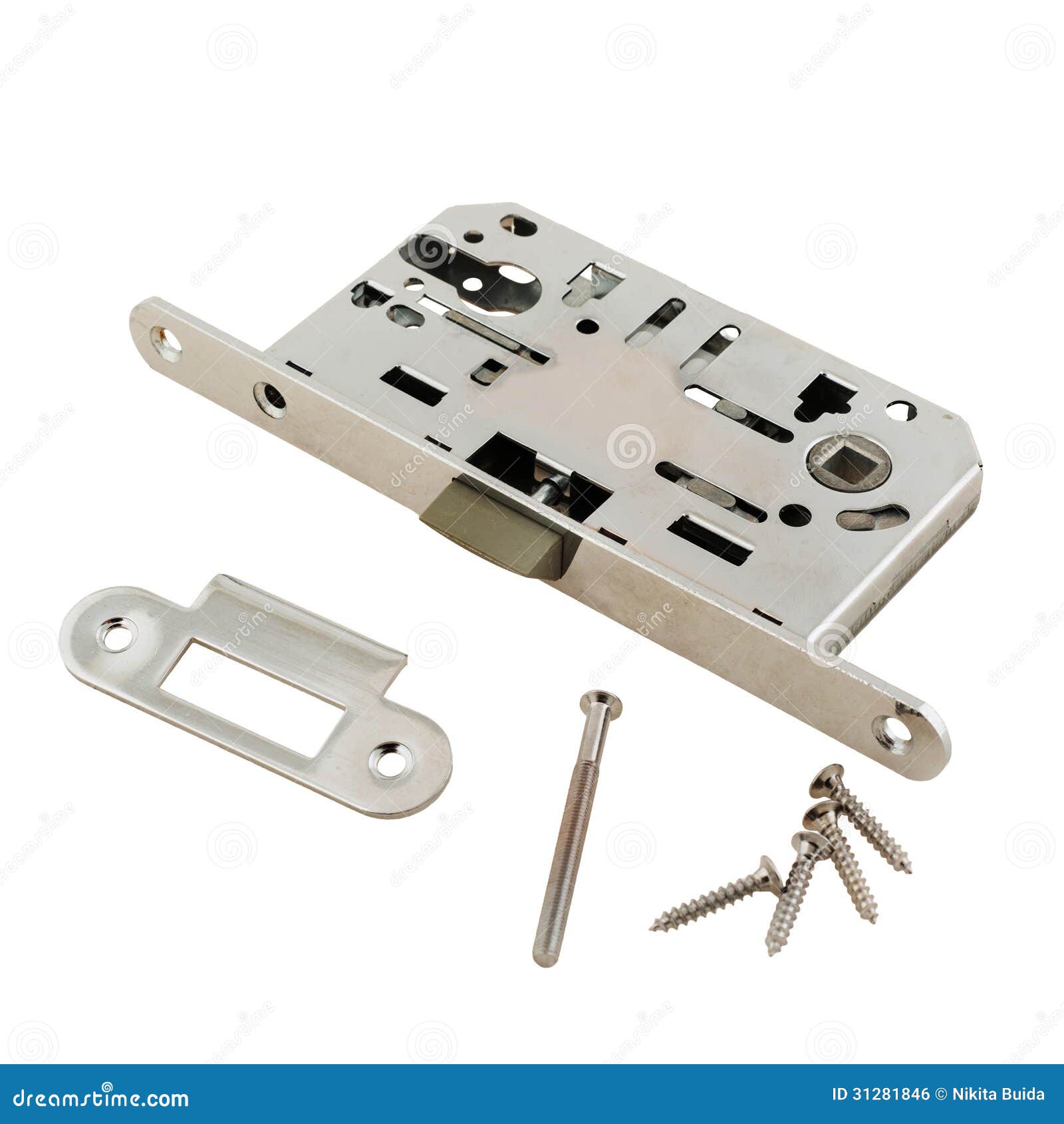 Door Lock Assembly on White Background Stock Photo - Image of ...