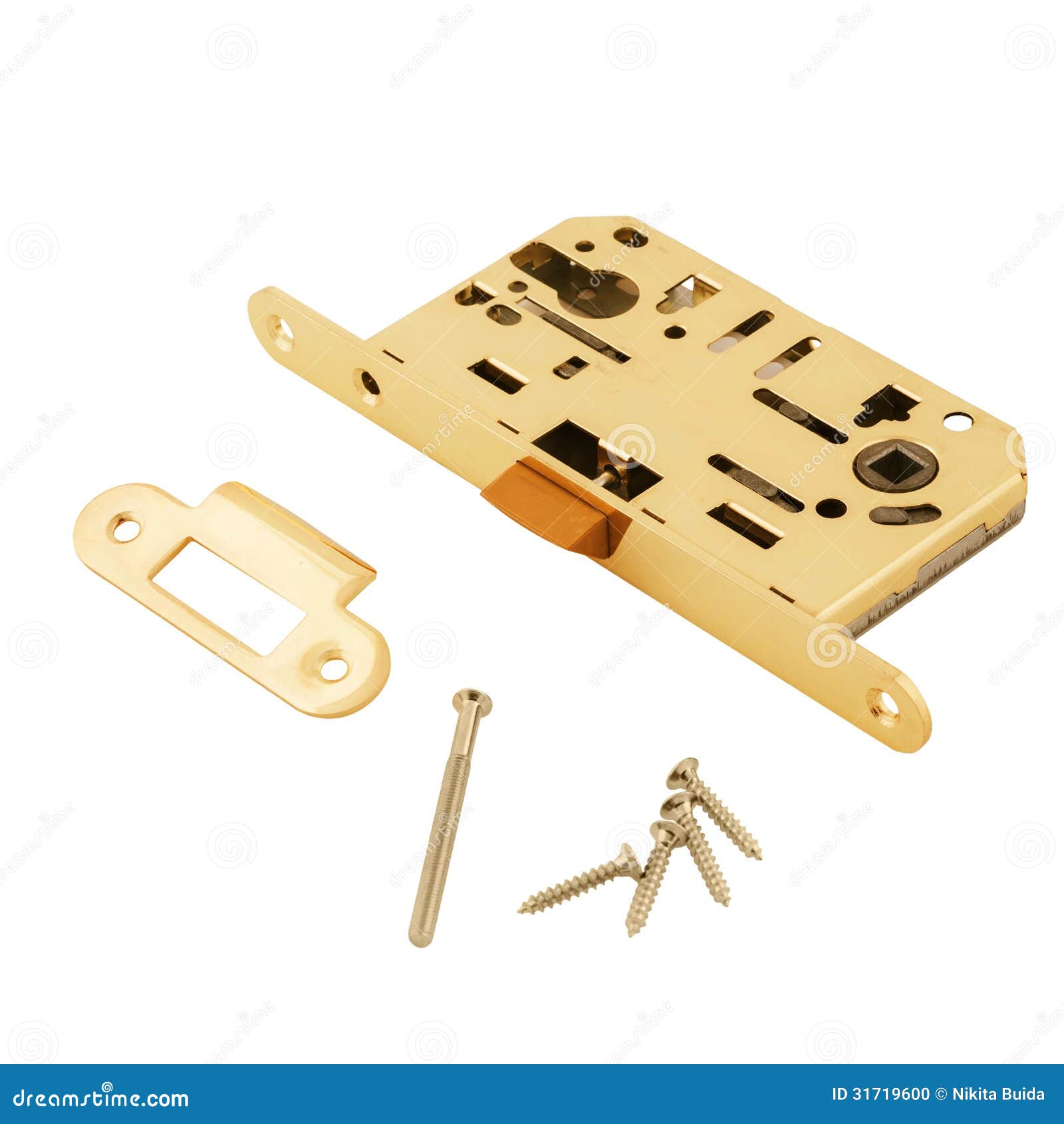 Door Lock Assembly on White Background Stock Photo - Image of door ...