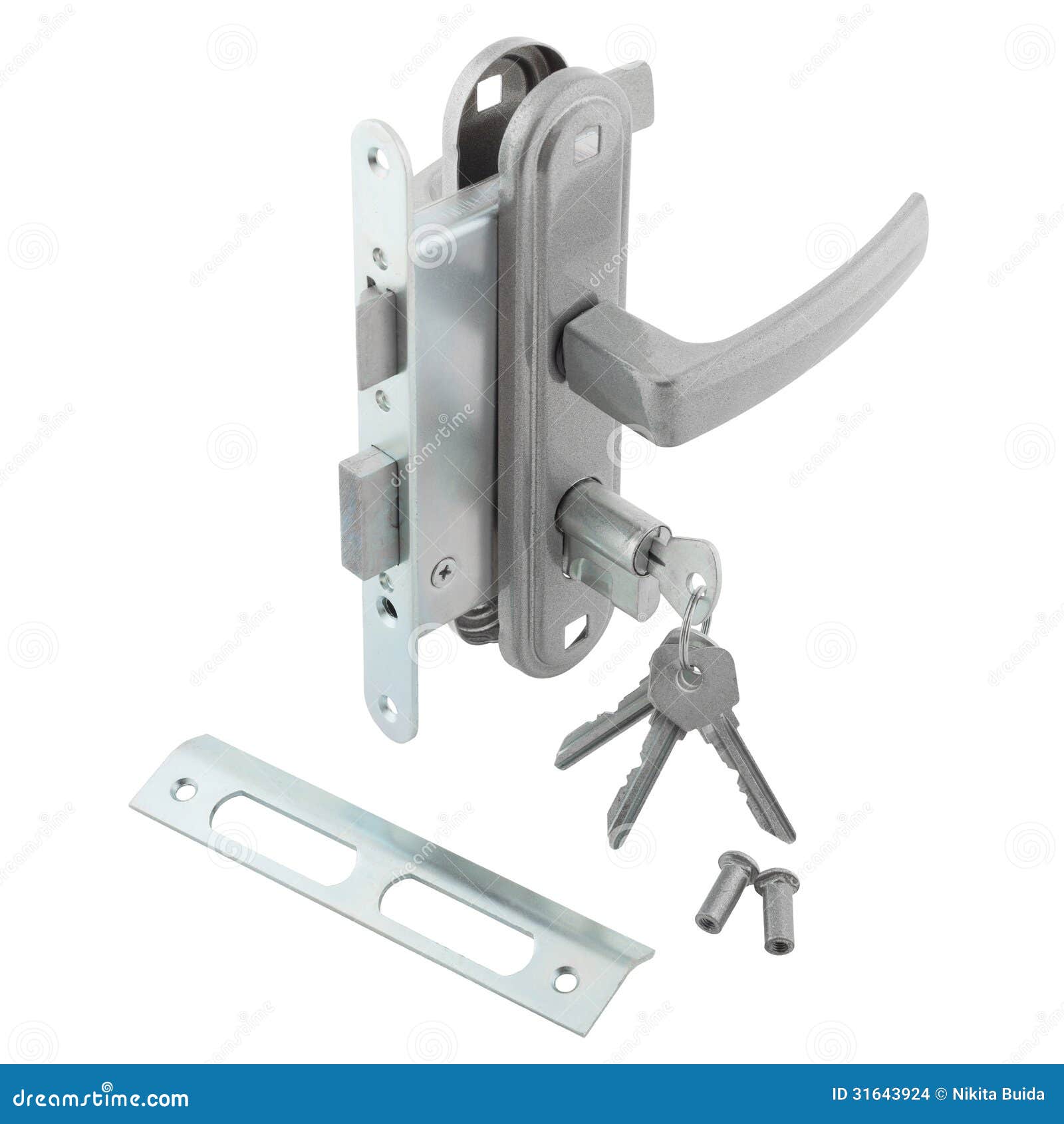 Door Lock Assembly on White Background Stock Photo - Image of interior ...