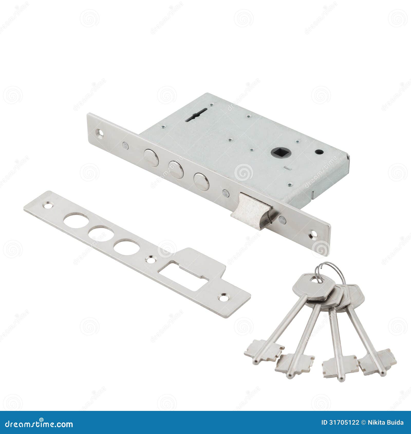 Door Lock Assembly on White Background Stock Photo - Image of handles ...