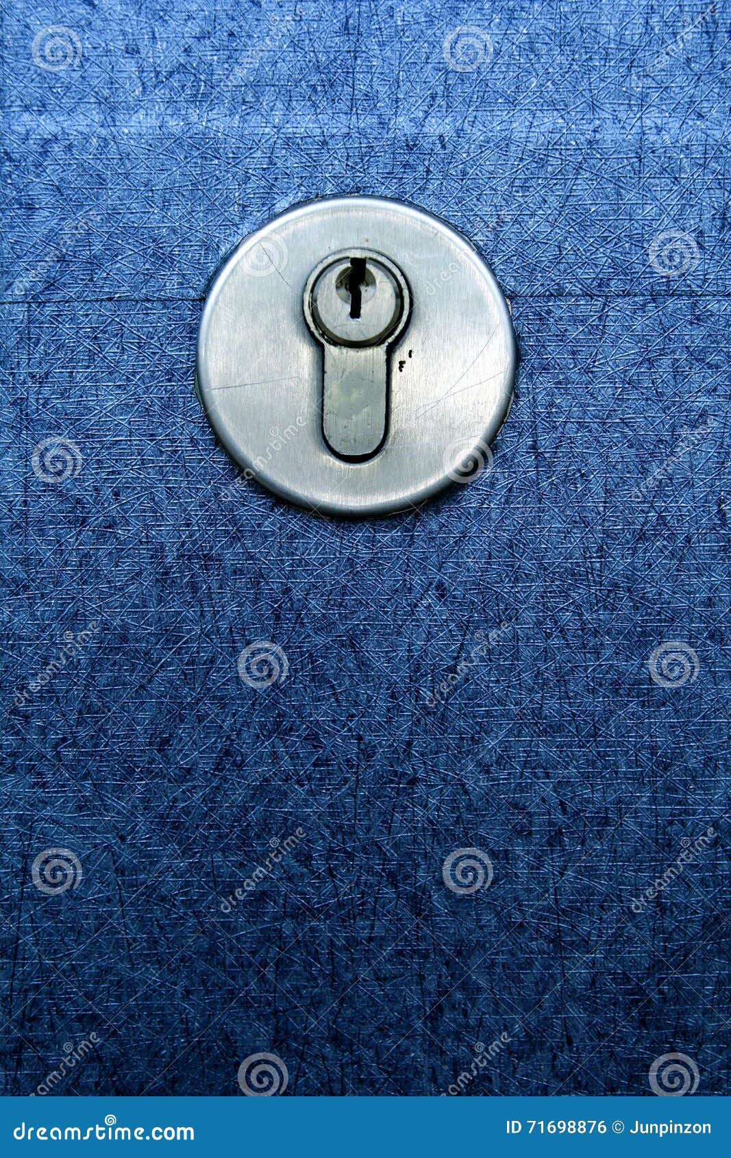 Door lock and a blue door stock photo. Image of keyhole - 71698876