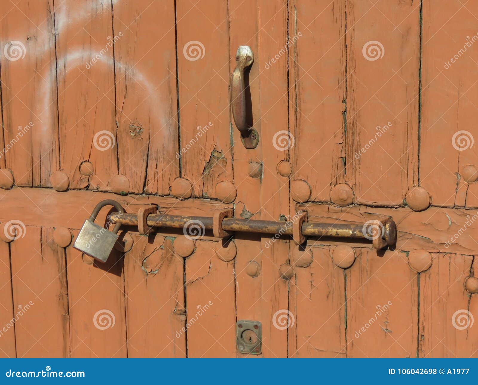 Old door lock stock photo. Image of gate, safety, iron - 106042698