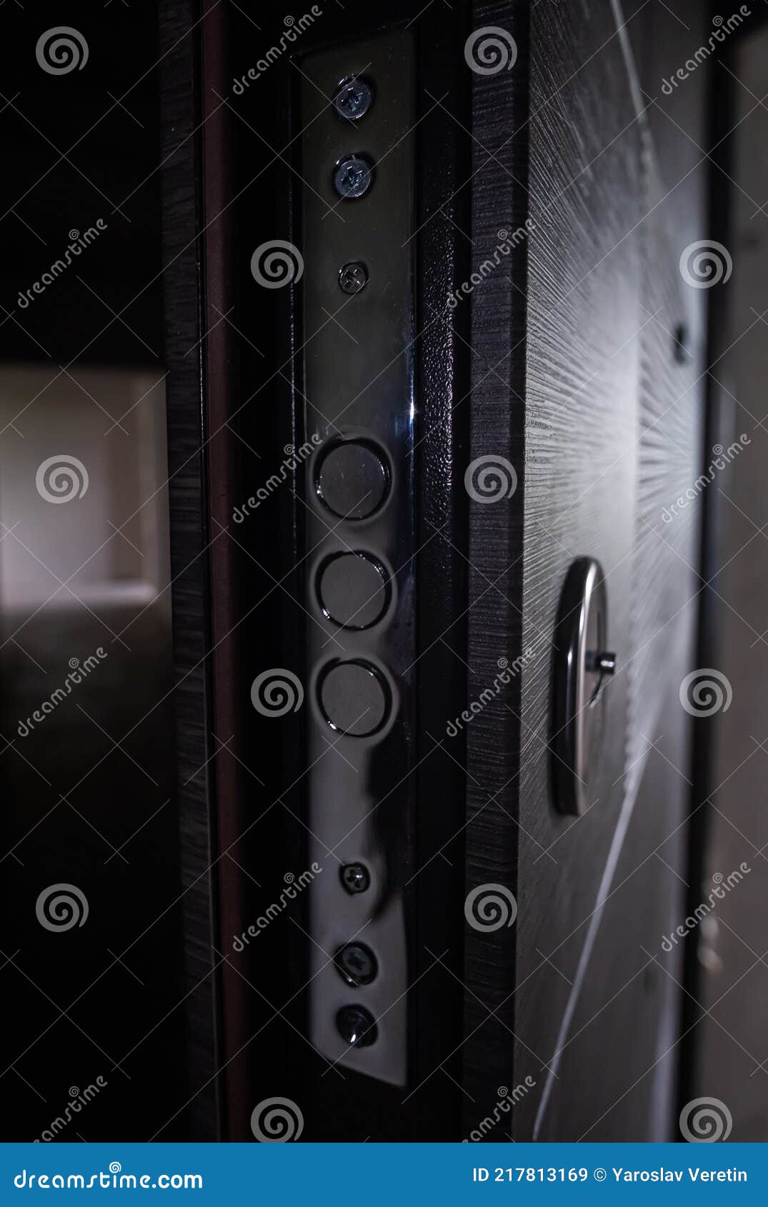 The Door Lock without Handle Vertical View Stock Image - Image of ...