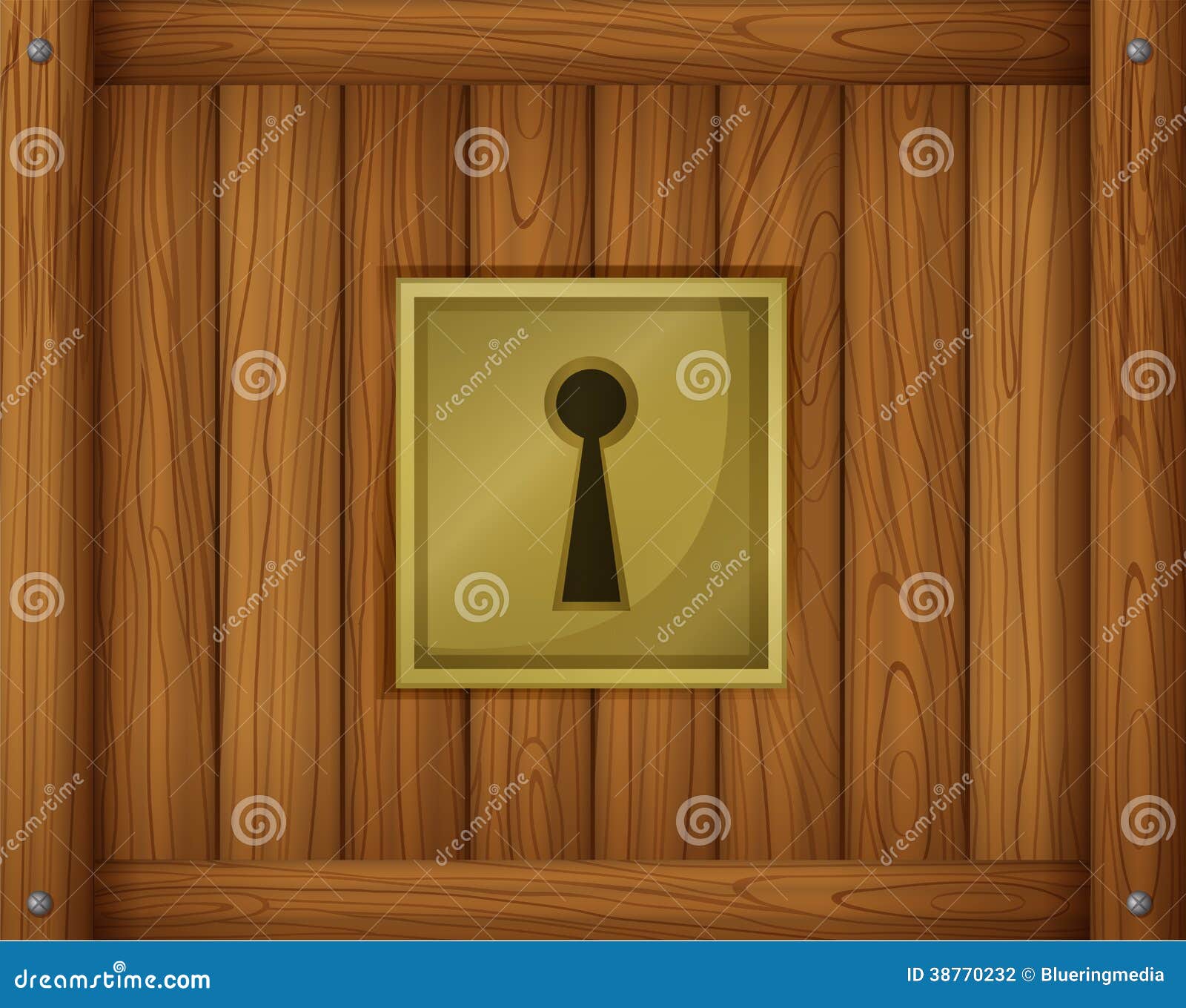 A door lock stock vector. Illustration of fastening, planks - 38770232