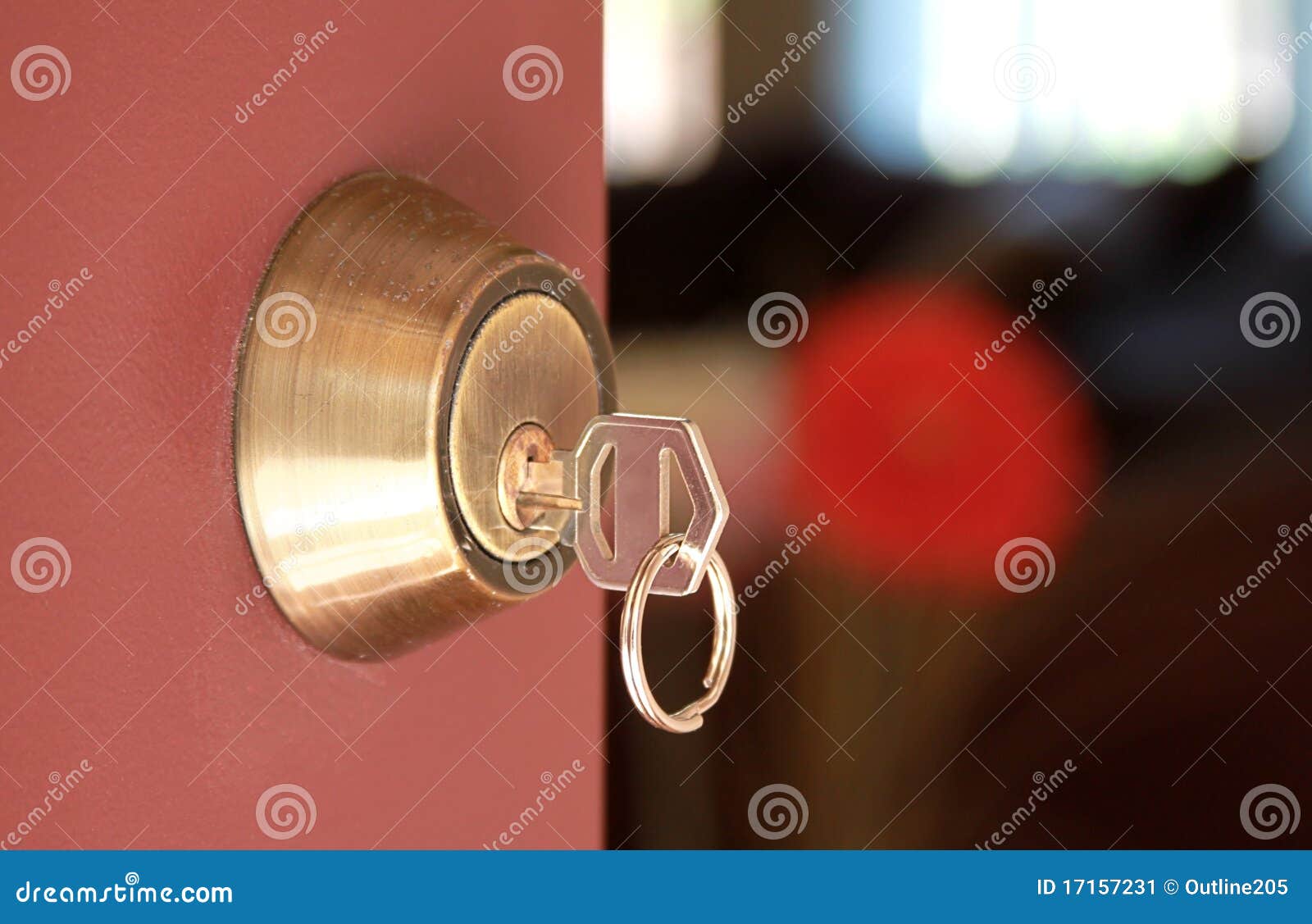 Door with lock and key stock image. Image of living, room - 17157231