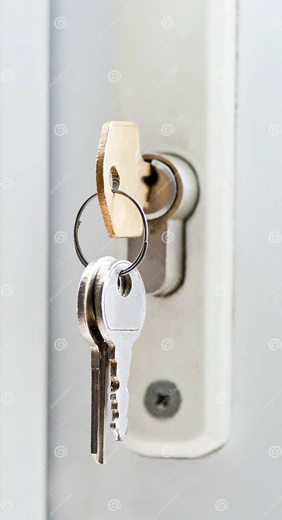Door lock and keys macro stock image. Image of doors - 22712097