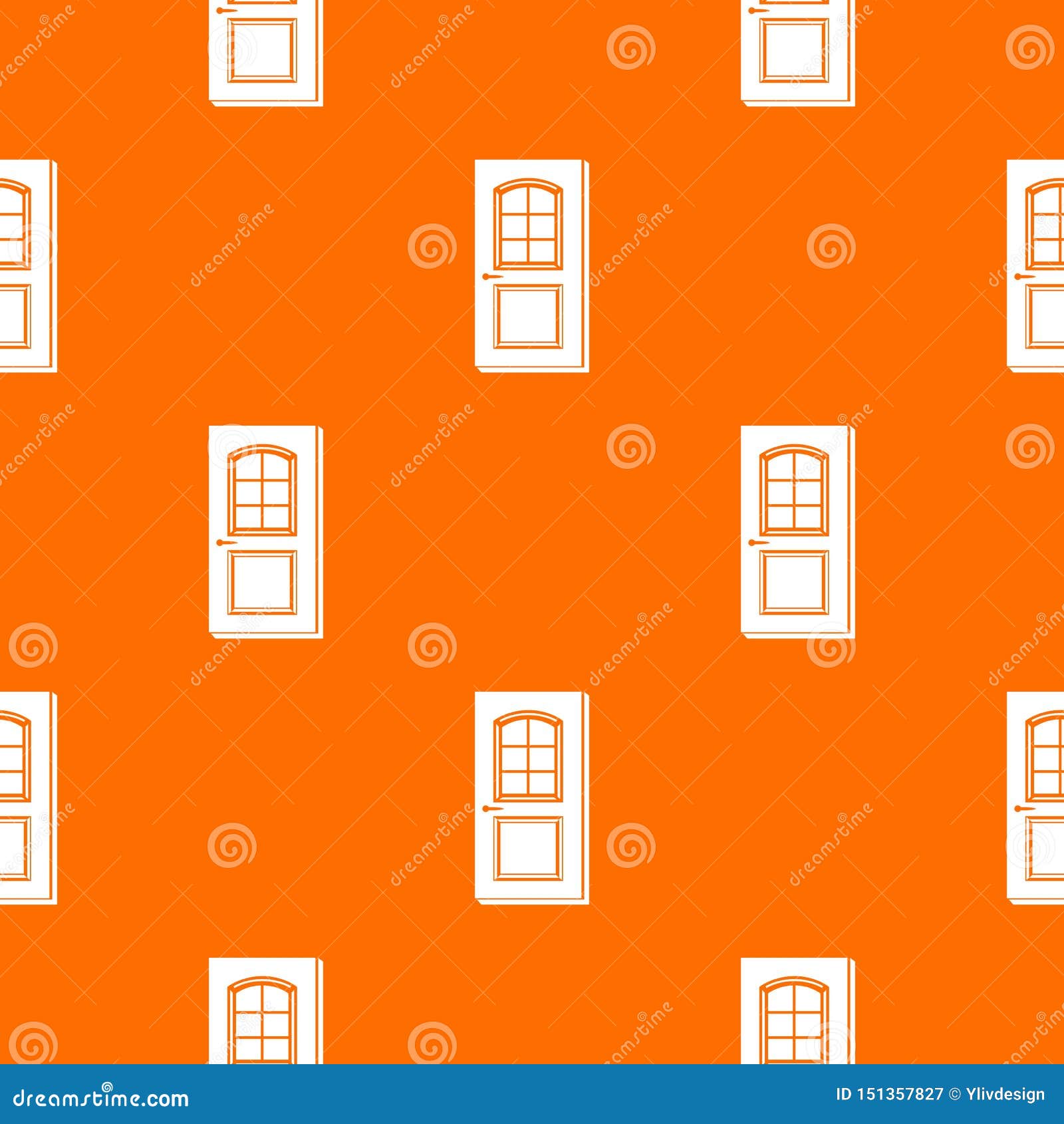 Door with Lock Pattern Vector Orange Stock Vector - Illustration of ...