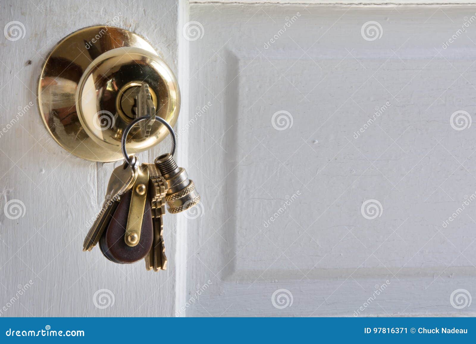 Door lock. stock image. Image of keys, door, white, wooden - 97816371