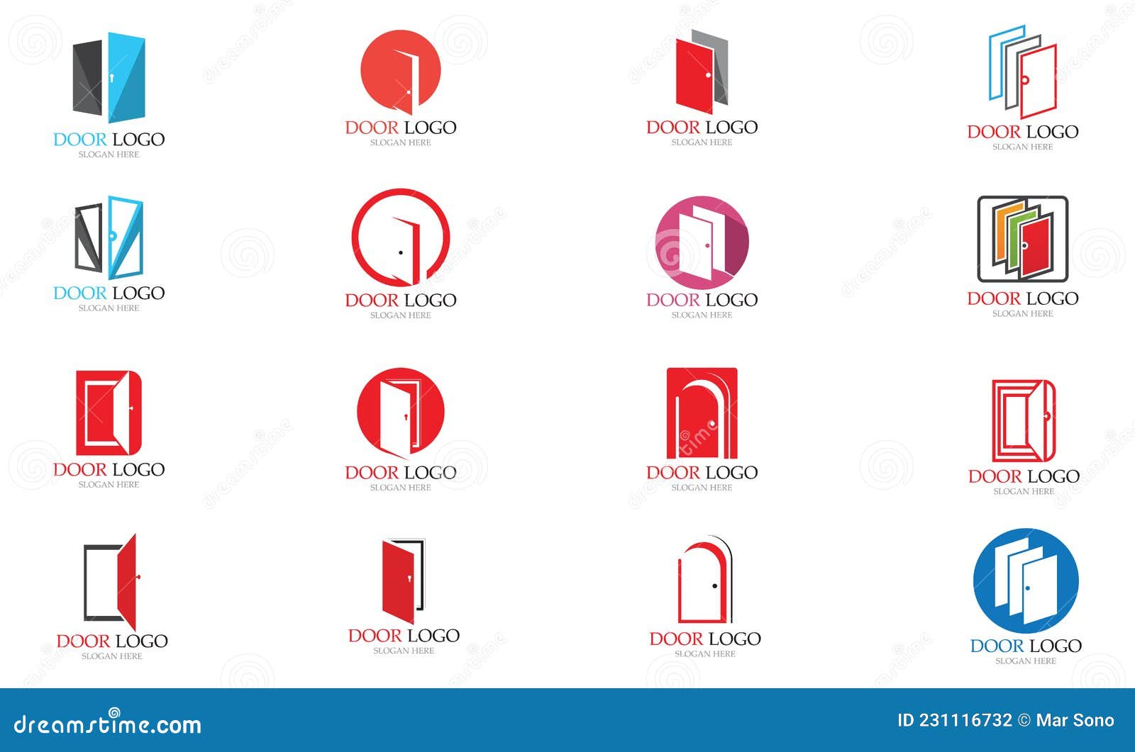 Door Logo and Symbol Vector Set Stock Vector - Illustration of entrance ...