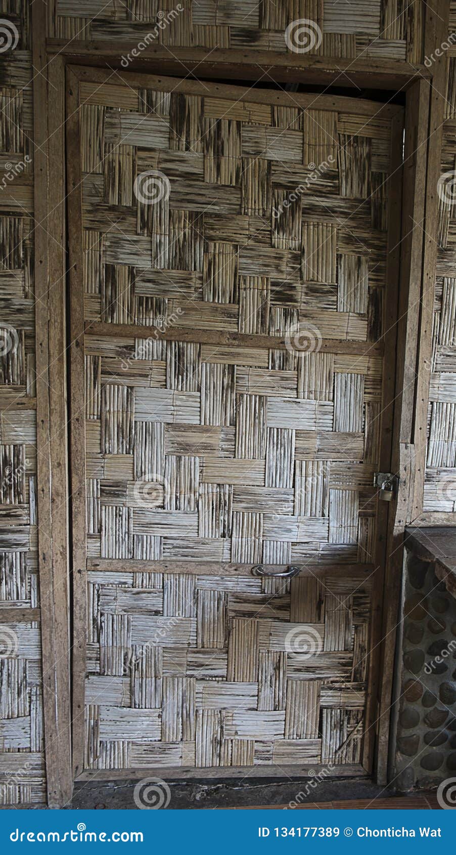 The door is made of bamboo stock image. Image of korean - 134177389