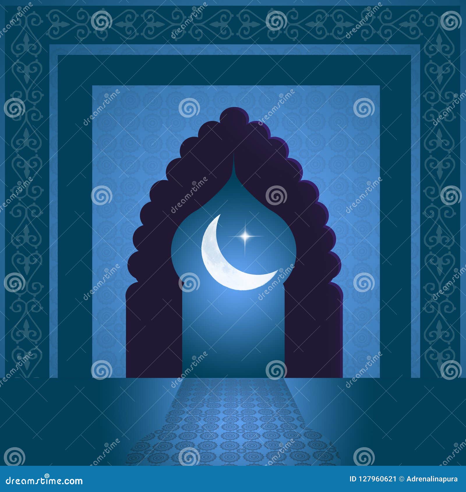 Door of the mosque stock illustration. Illustration of islam - 127960621