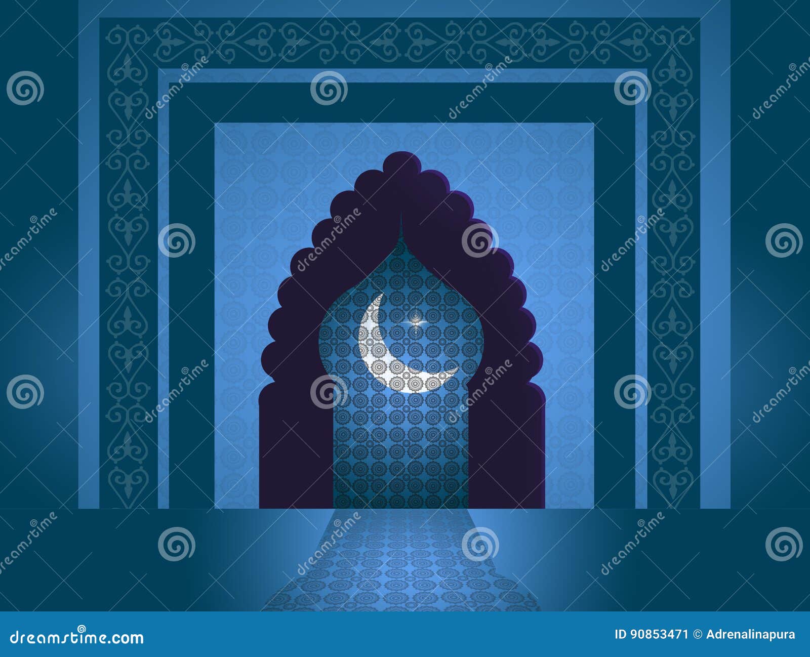 Door of the mosque stock illustration. Illustration of mosque - 90853471