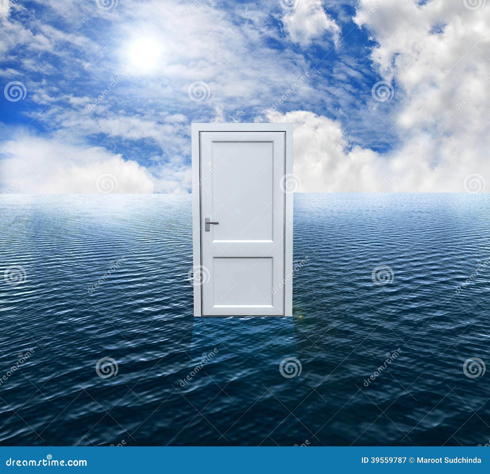 Door on the ocean stock illustration. Illustration of heaven - 39559787