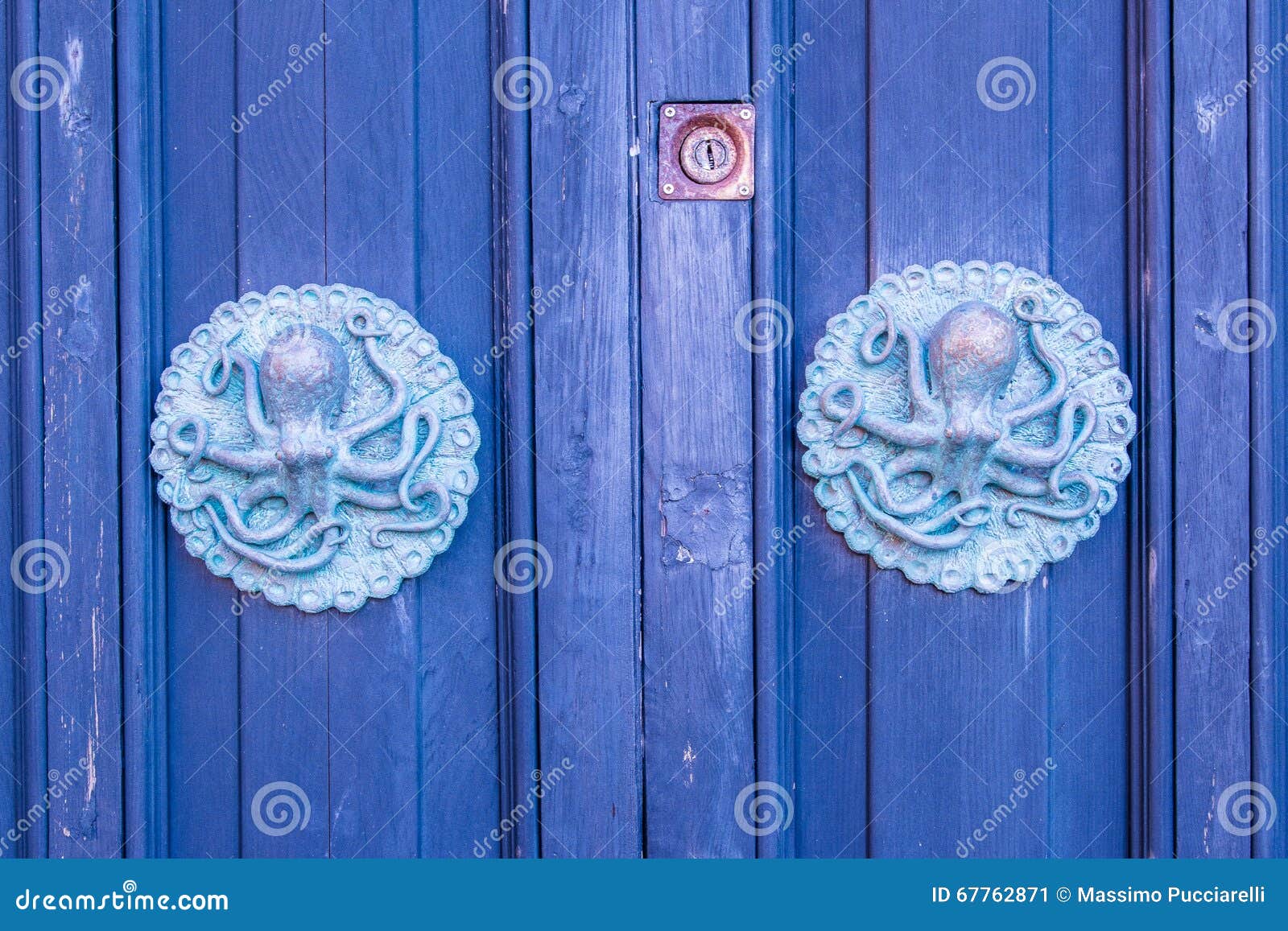 Door with octopus stock image. Image of brass, lock, shaped - 67762871