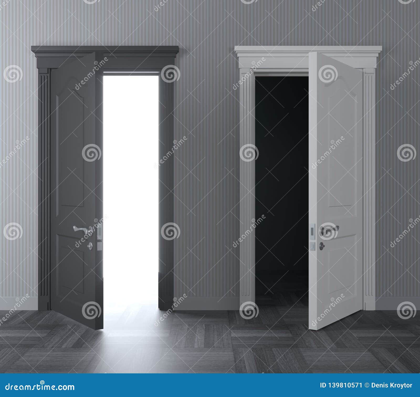 Door open black and white stock image. Image of door - 139810571