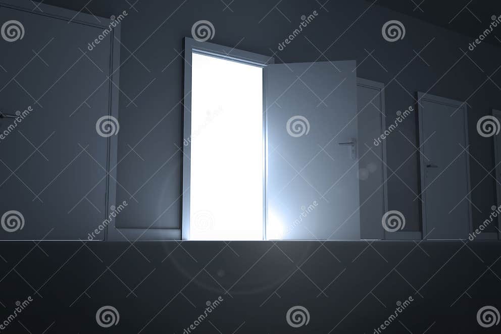 Door Opening Revealing Light Stock Illustration - Illustration of light, doorway: 255573533