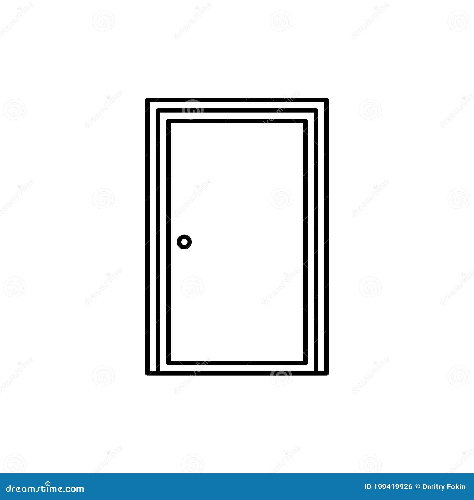 Door Line Icon, Flat Design Style. Vector Illustration Stock Vector ...