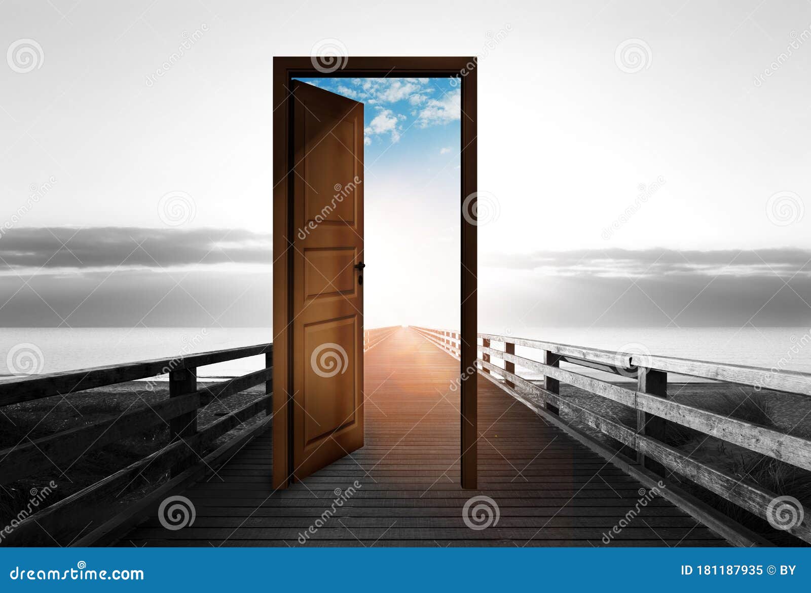 Door to a new stock image. Image of bridge, space, future - 181187935