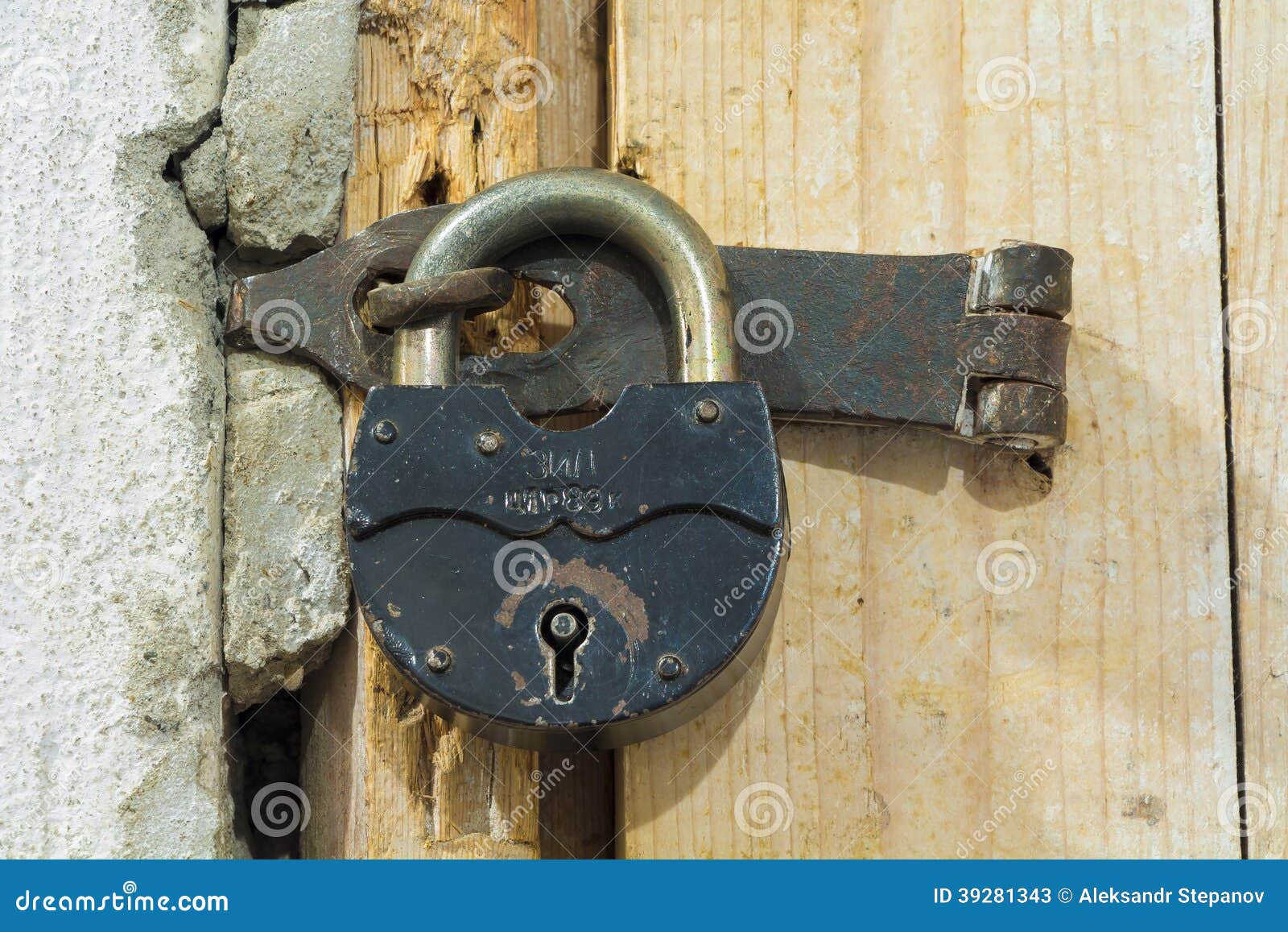 Door in the past. Old lock stock image. Image of hook - 39281343