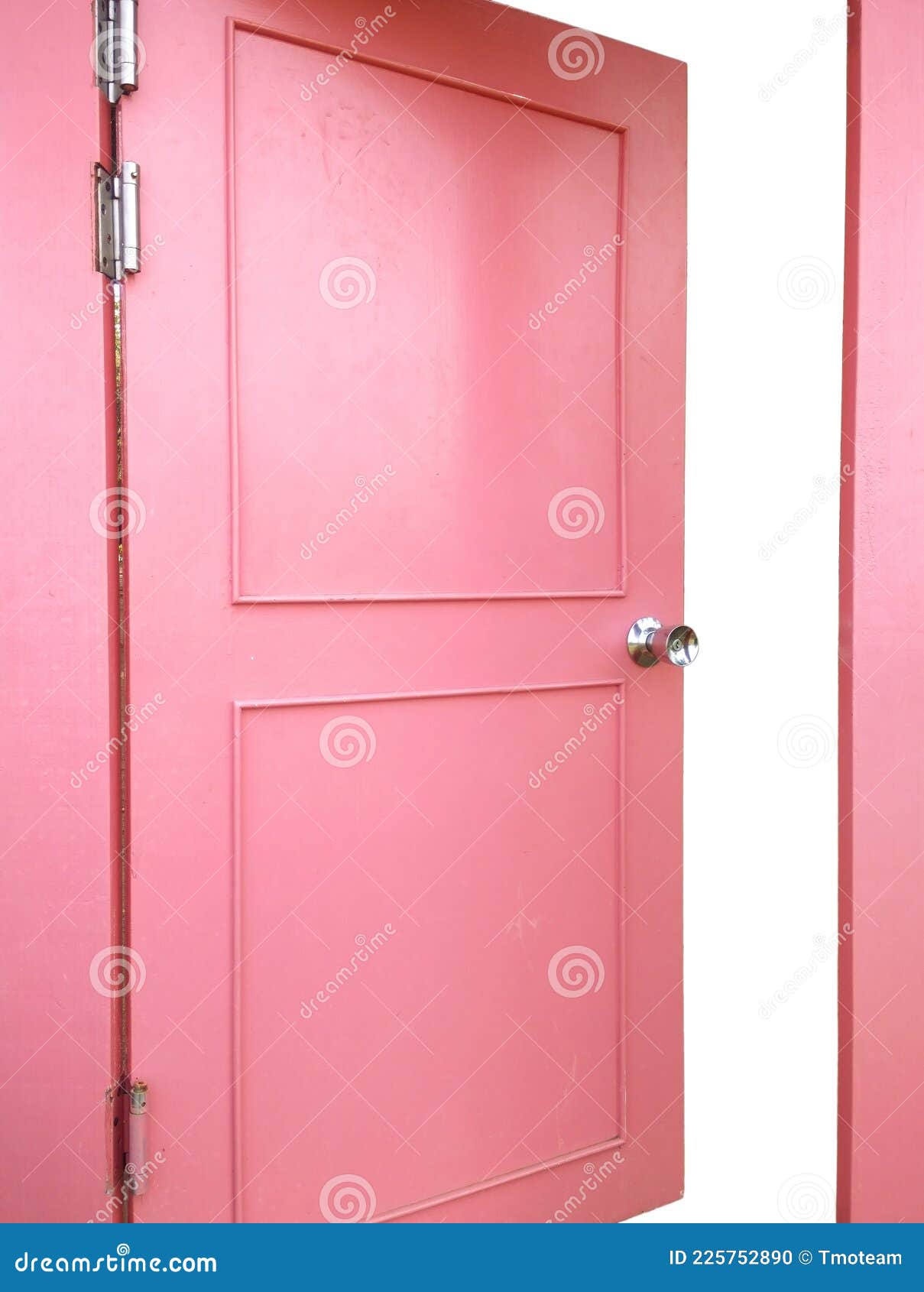 Pink Door. Open Door and White Back Side. Stock Photo - Image of ...
