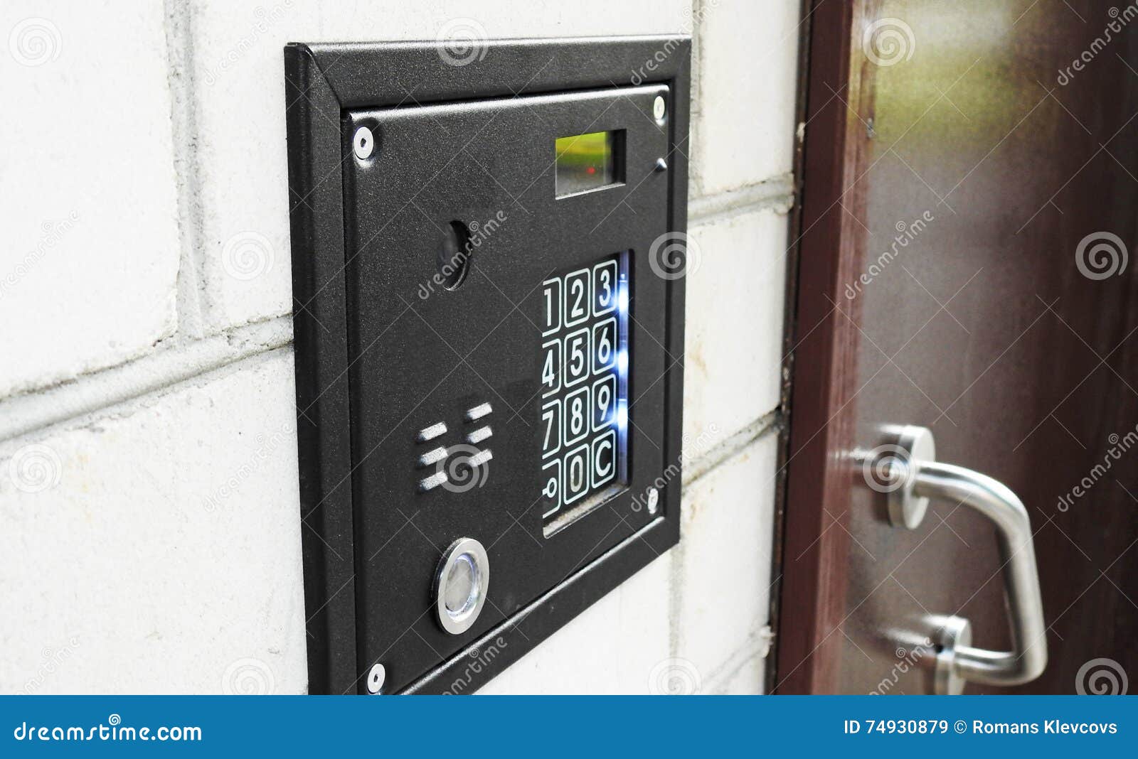 Door with security code. stock image. Image of password - 74930879