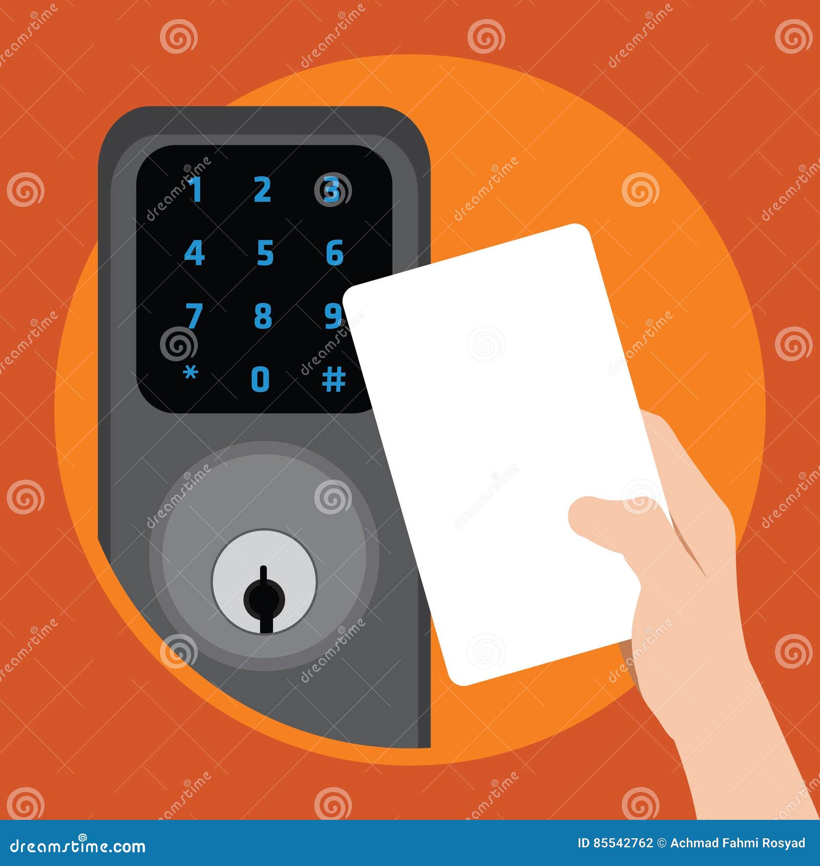 Door with Security Key Card Stock Vector - Illustration of card ...