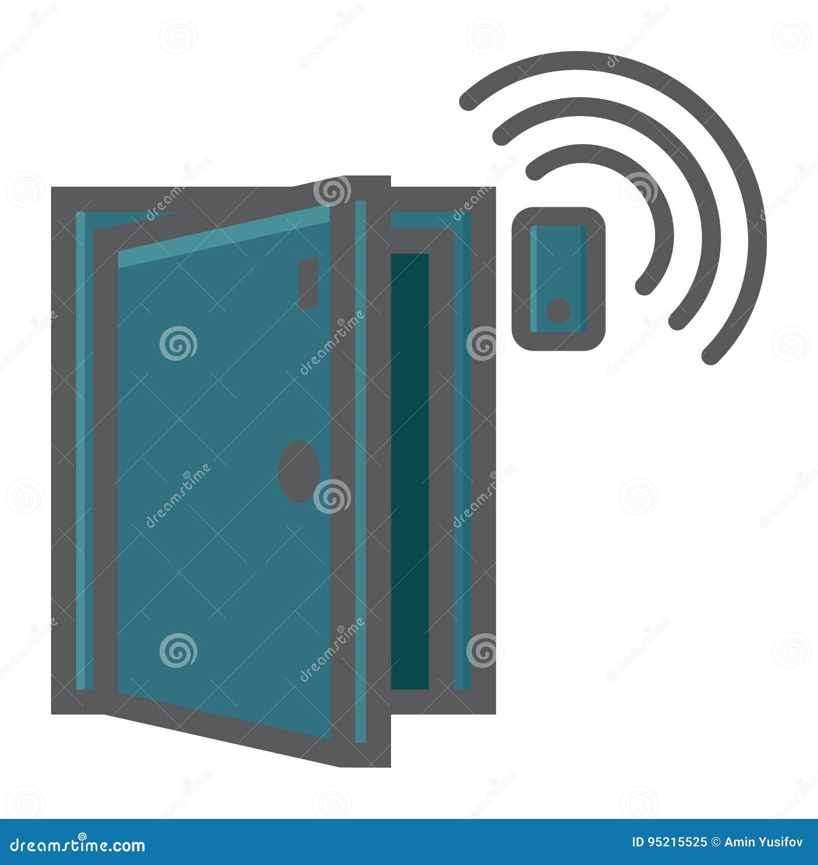 Door Sensor Colorful Line Icon, Security and Alarm Stock Vector ...