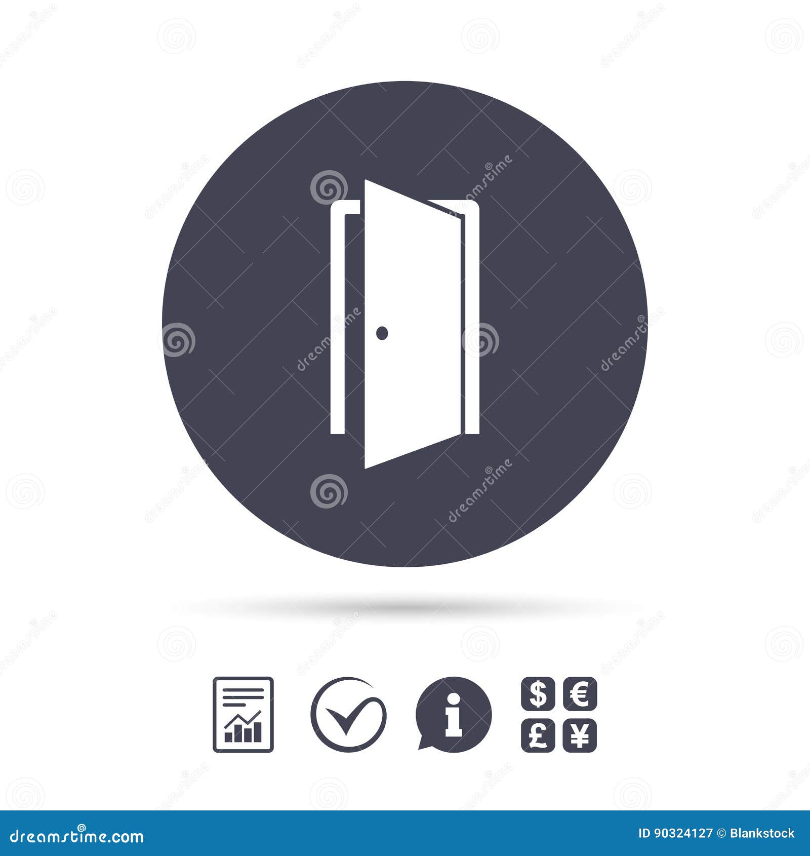 Door Sign Icon. Enter or Exit Symbol Stock Vector - Illustration of ...