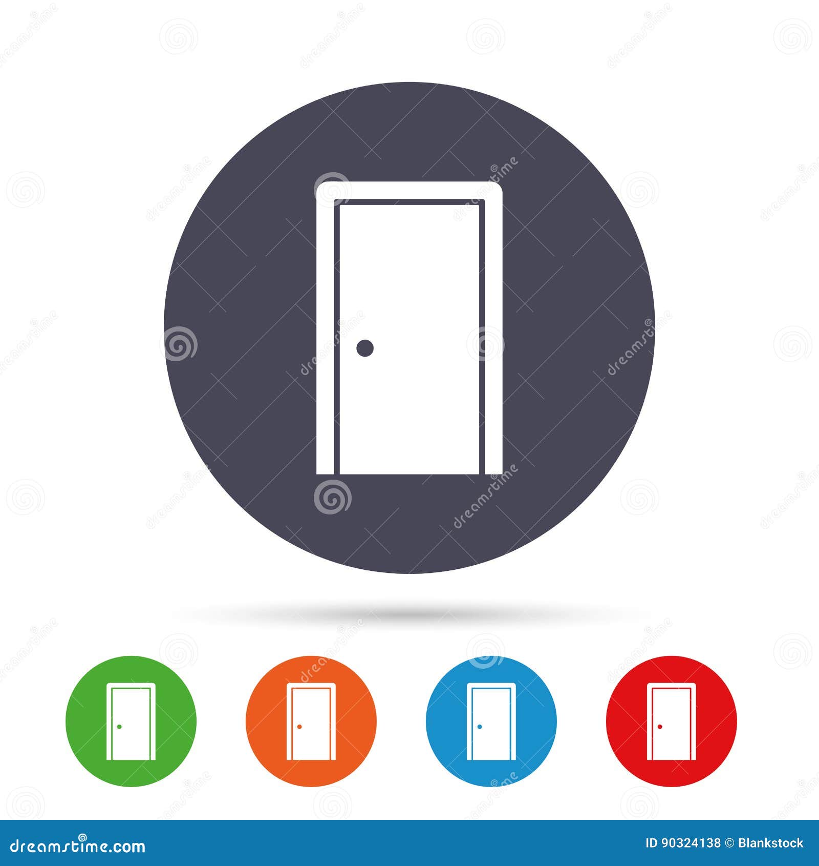 Door Sign Icon. Enter or Exit Symbol Stock Vector - Illustration of ...