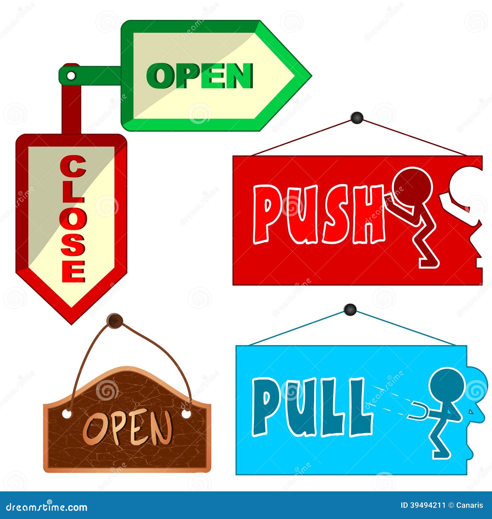 Door signs, vector stock vector. Illustration of text - 39494211