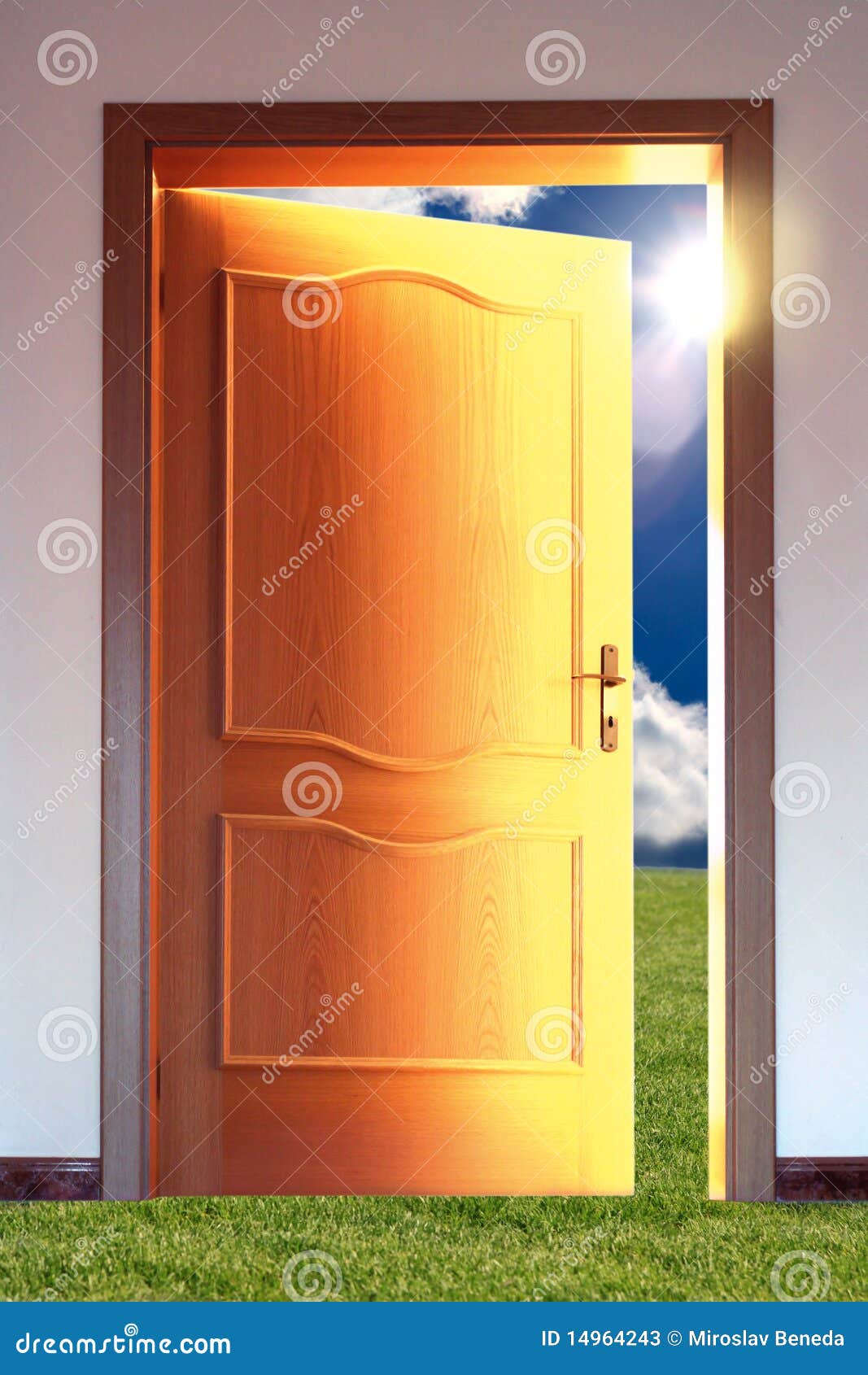 Door and sky with sun stock image. Image of light, entrance - 14964243