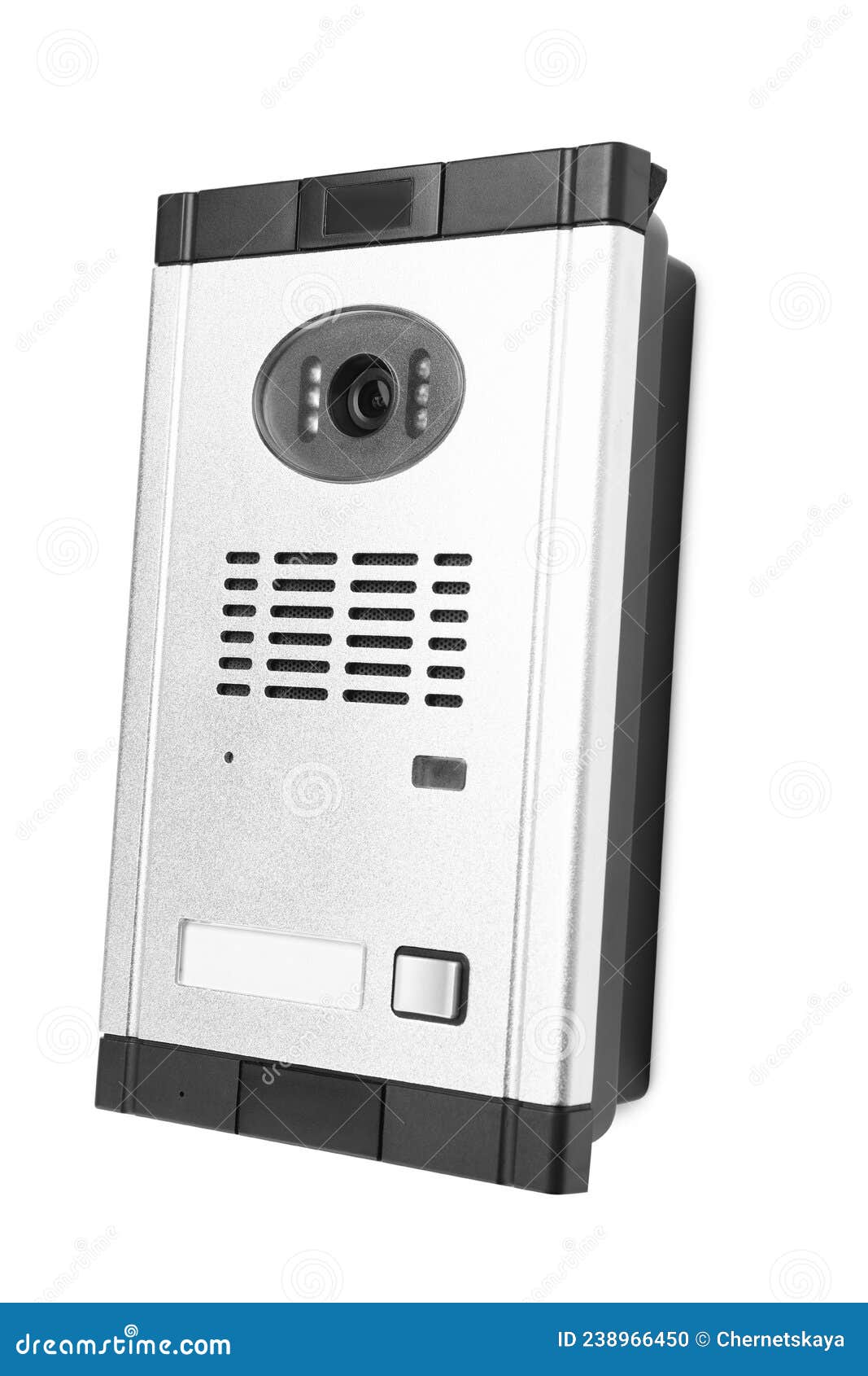 Door Station of Modern Intercom Isolated on White Stock Photo - Image ...