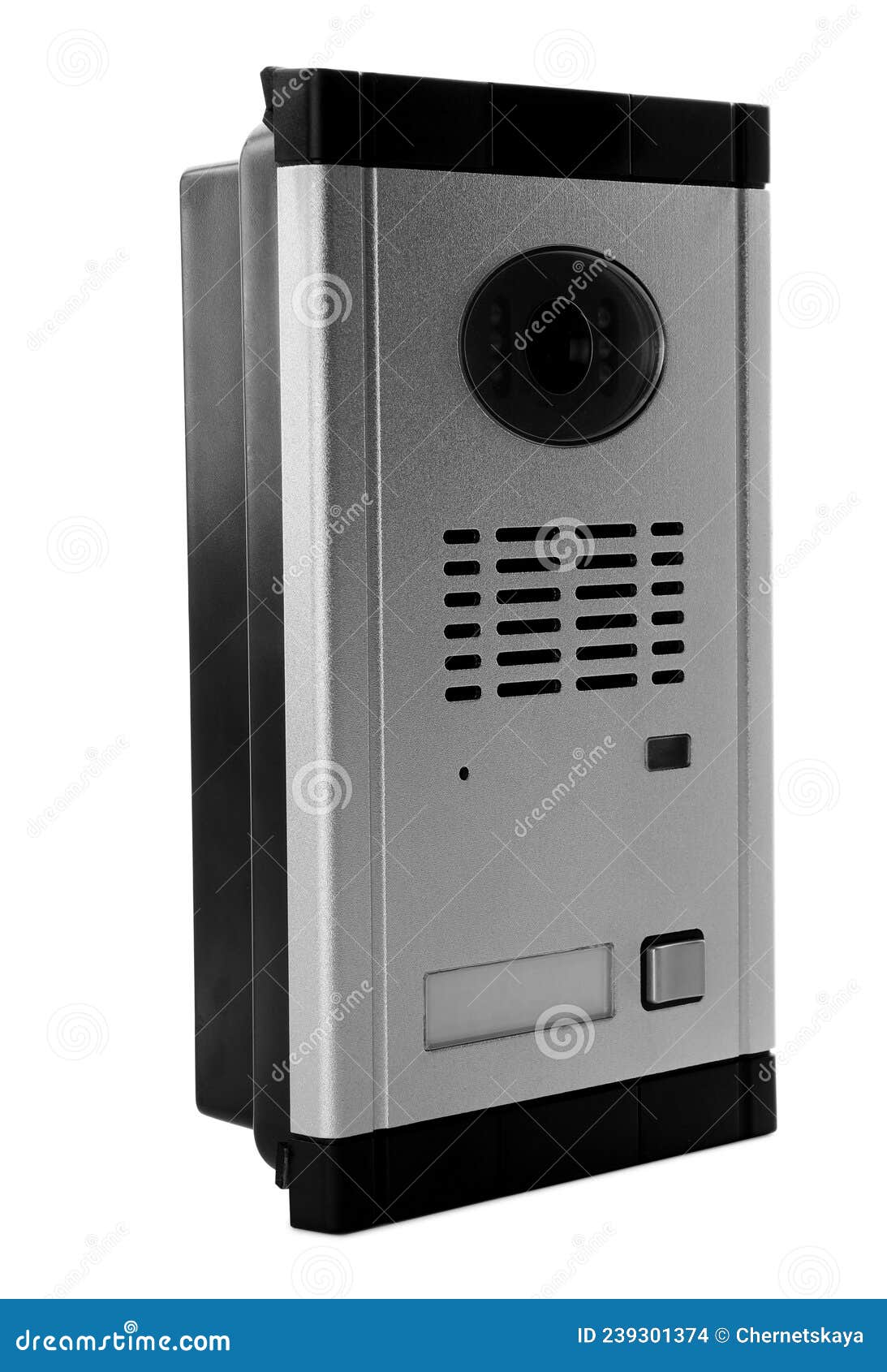 Door Station of Modern Intercom Isolated on White Stock Photo - Image ...