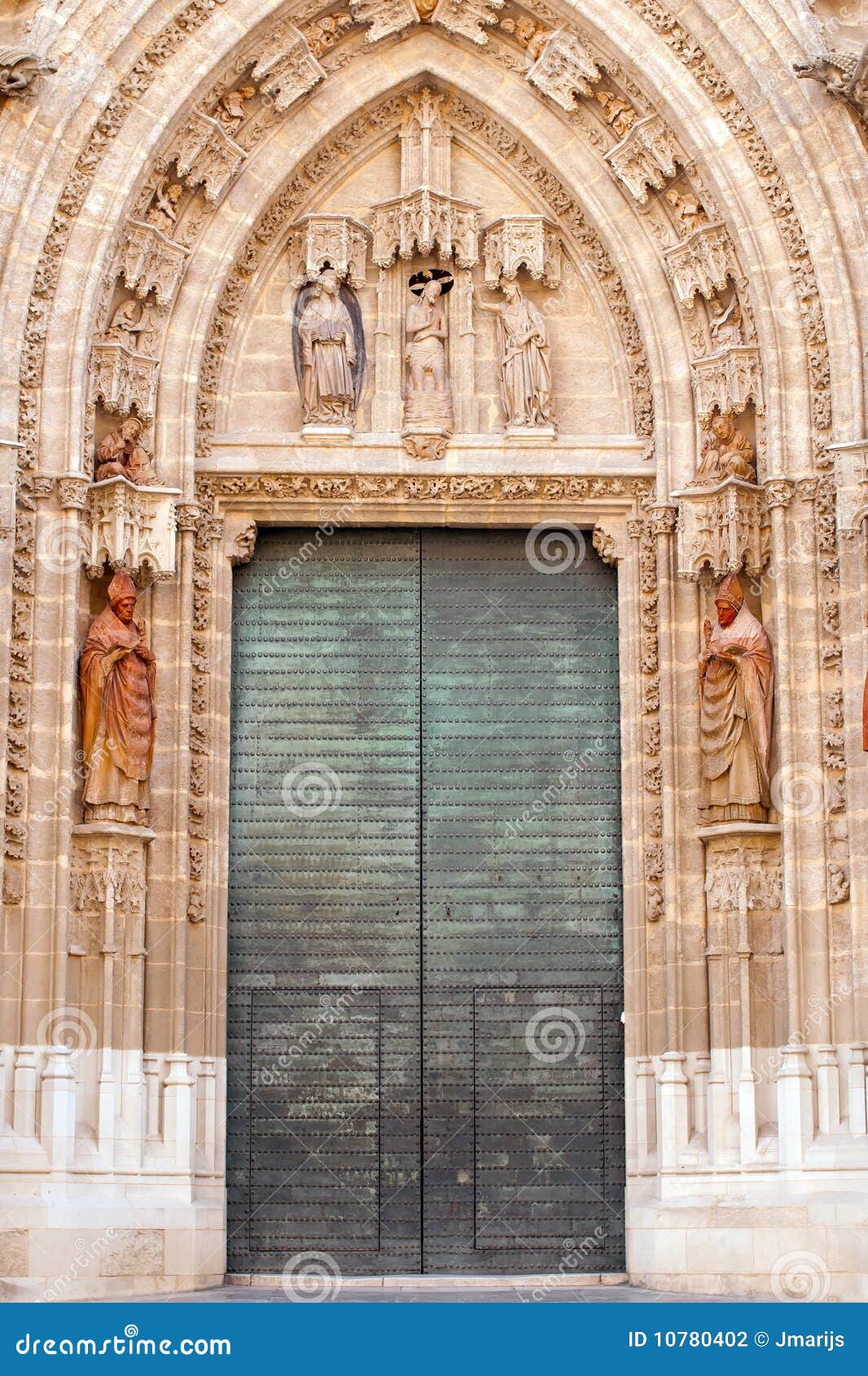 Door and statues, Spain stock photo. Image of door, statues - 10780402