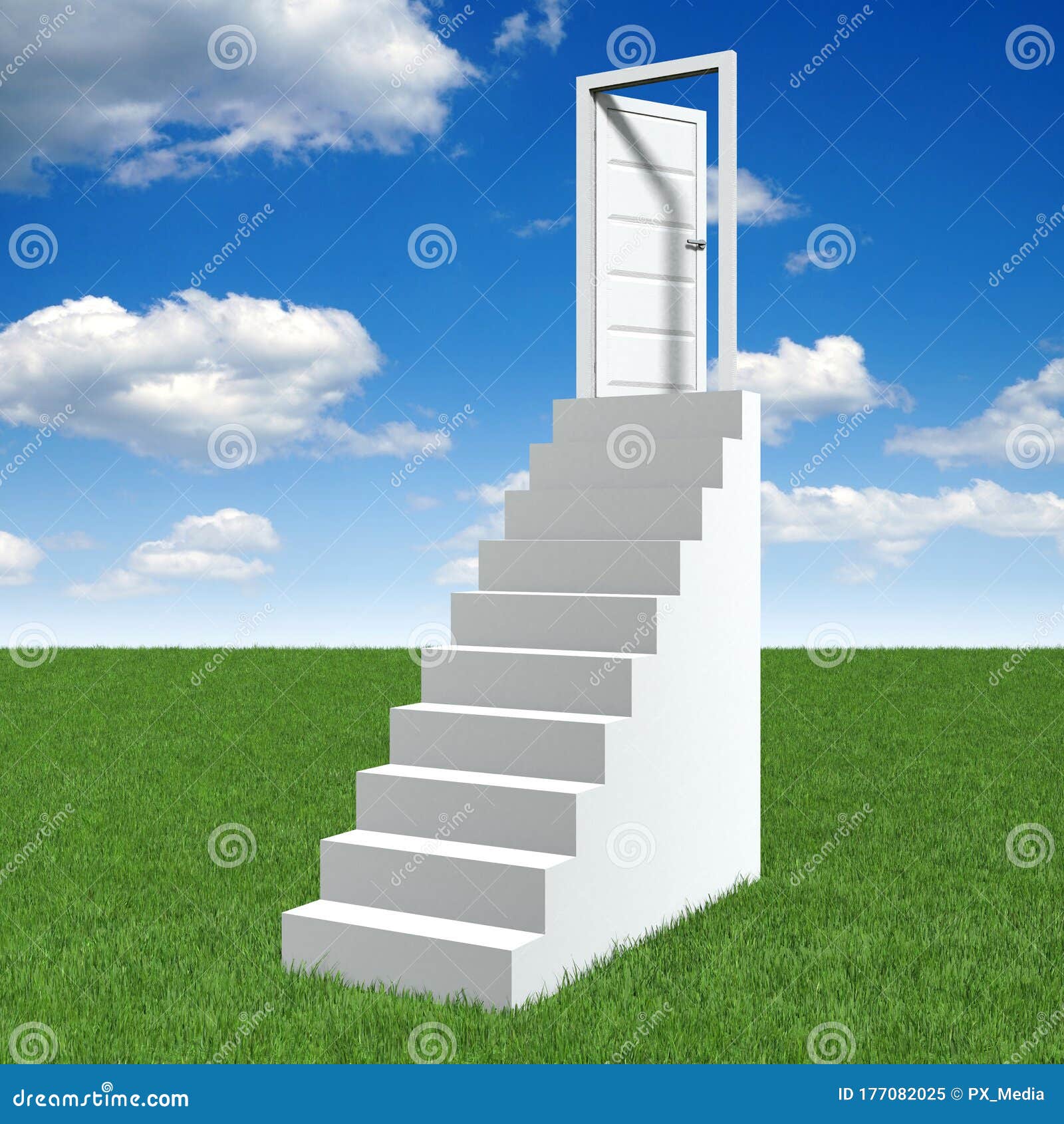 Door and Steps Concept - 3D Illustration Stock Illustration ...